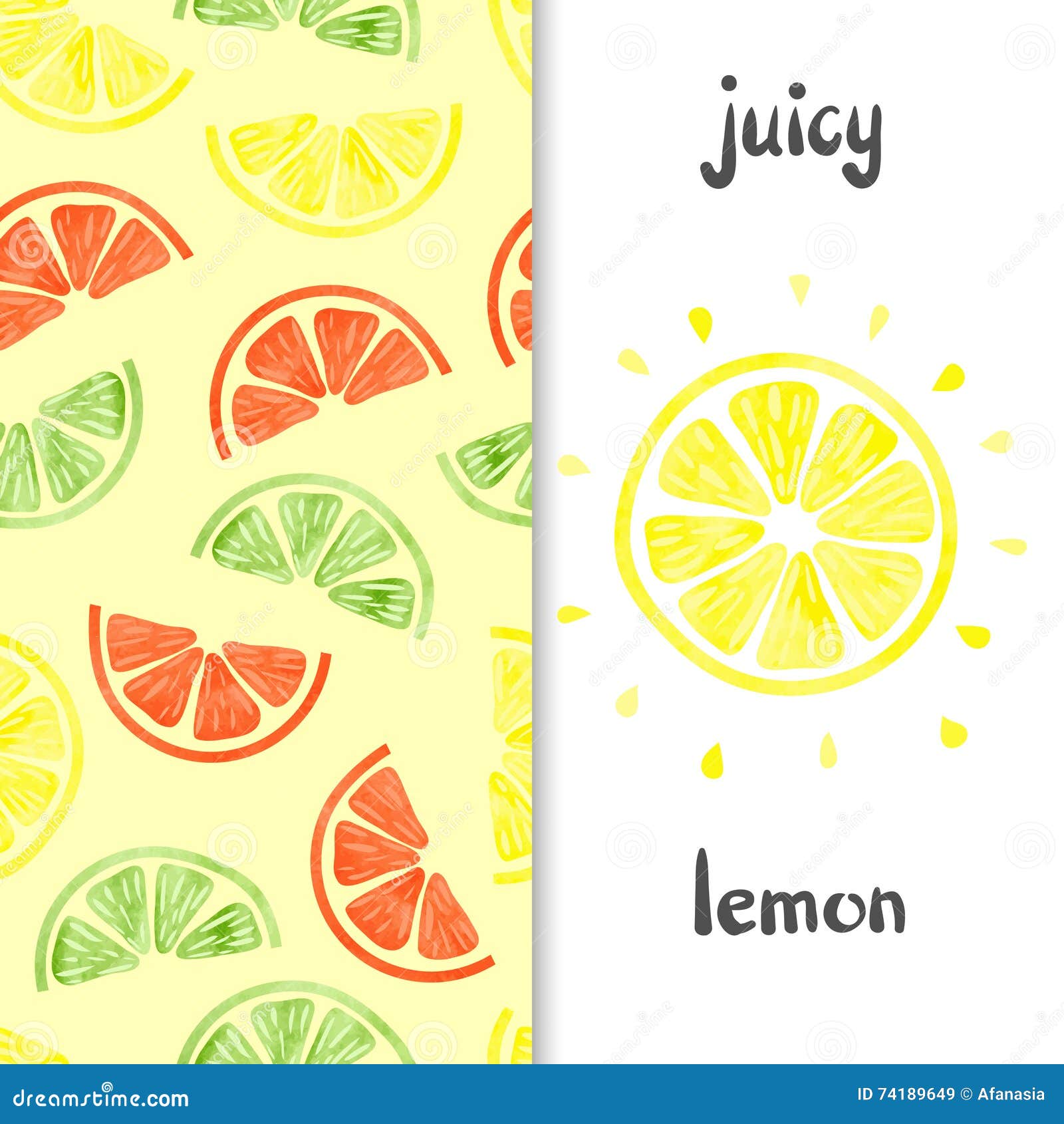 Watercolor lemon set. stock vector. Illustration of yellow - 74189649