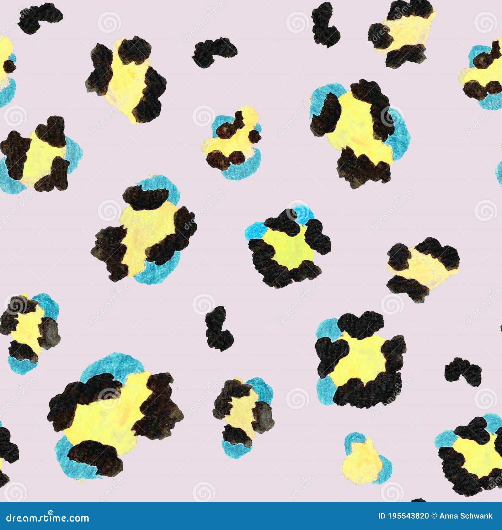Watercolor Leopard Animal Print Seamless Texture Background Royalty ...