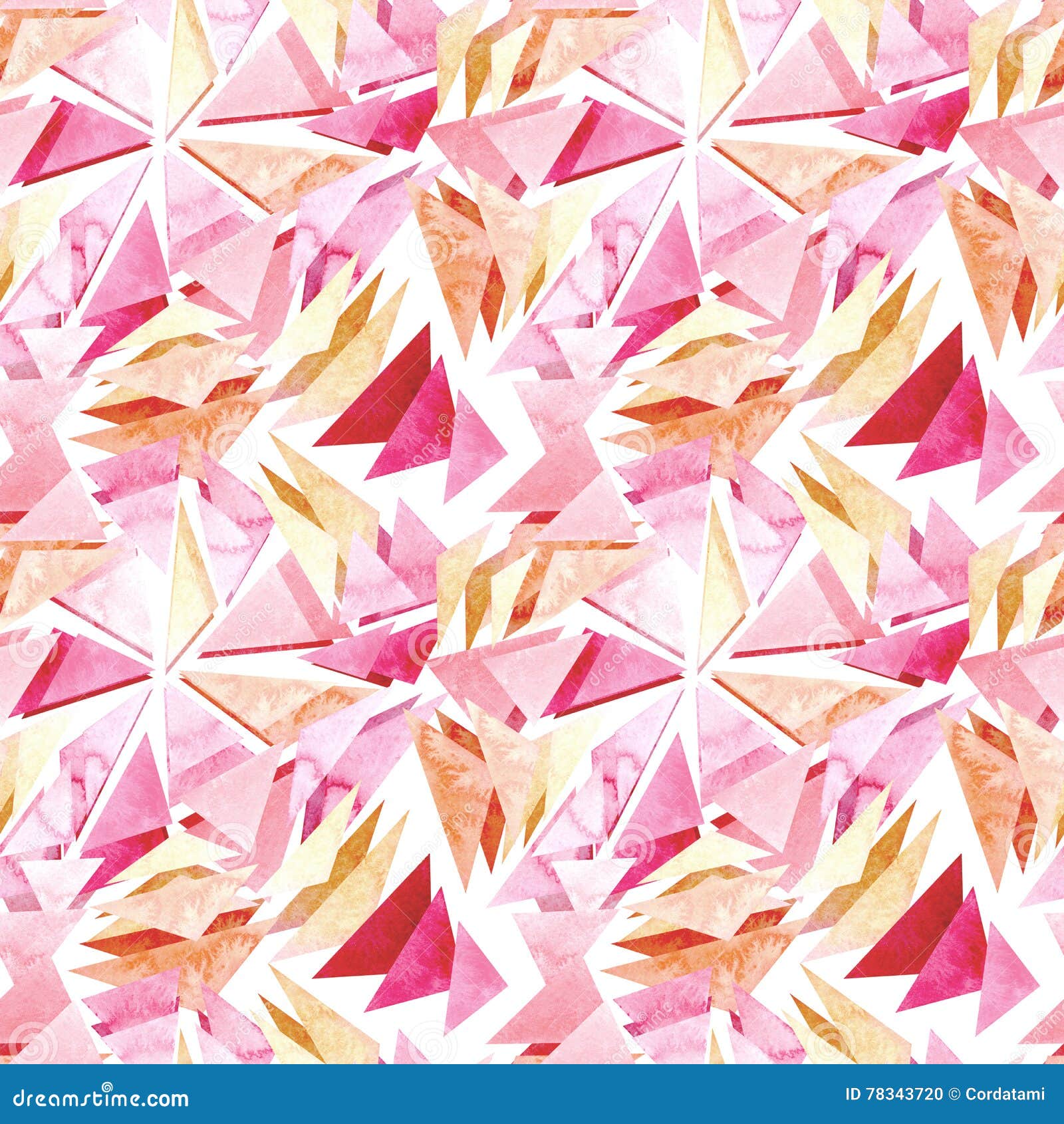 Watercolor Light Pink Triangles Seamless Repeat Pattern Stock ...
