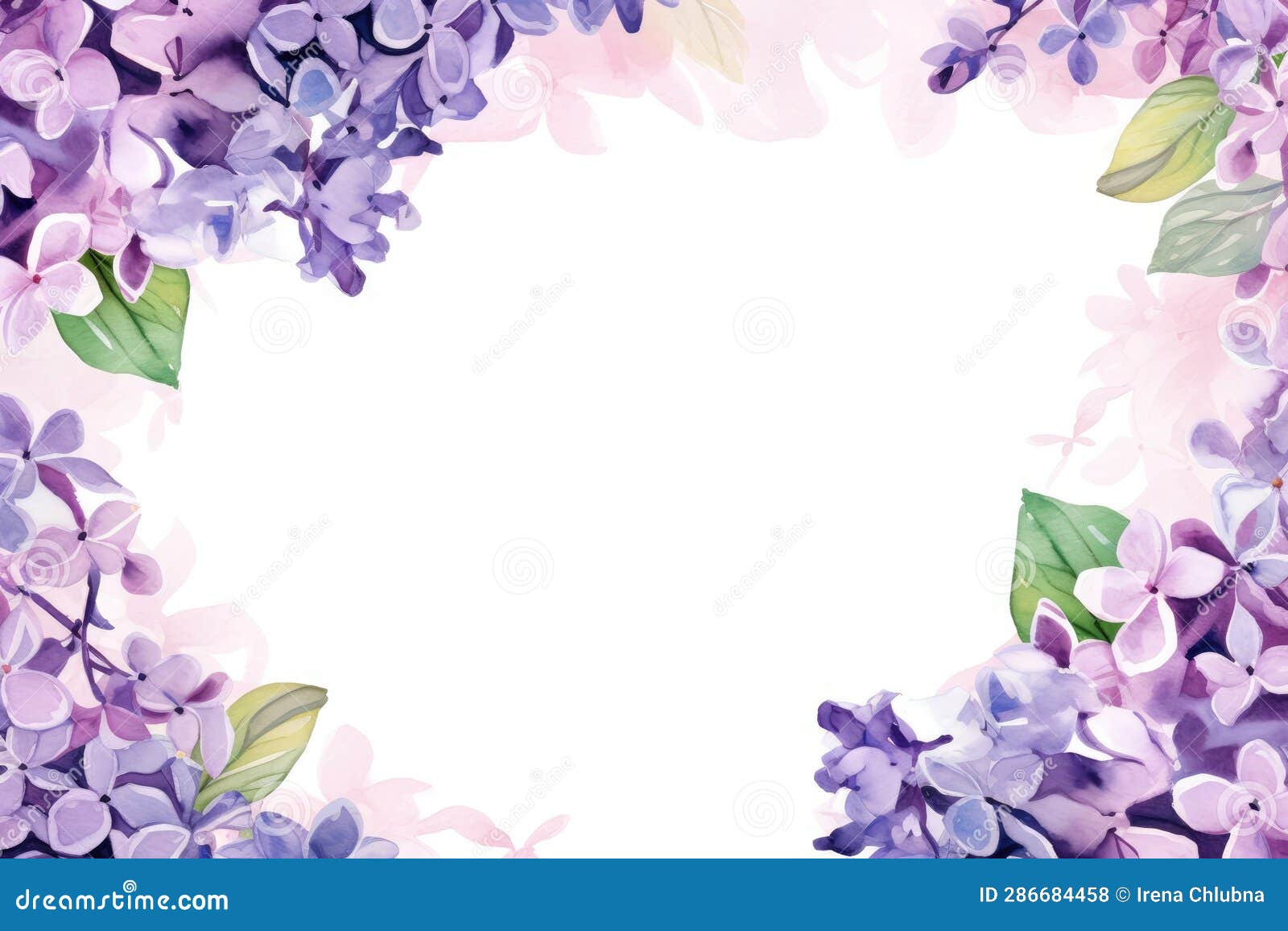 Watercolor lilac frame stock illustration. Illustration of flora ...