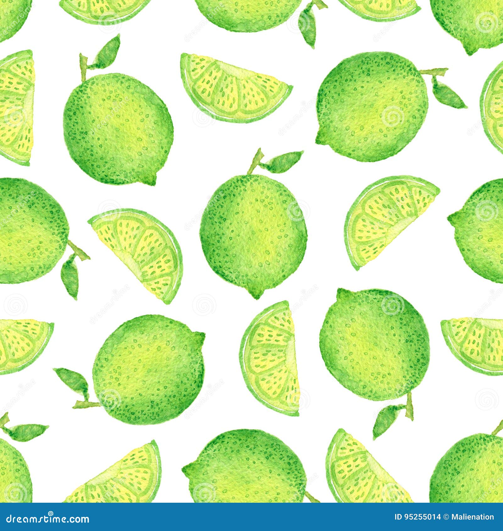 Watercolor Lime Seamless Pattern. Citrus Wrapping, Packaging or Textile ...