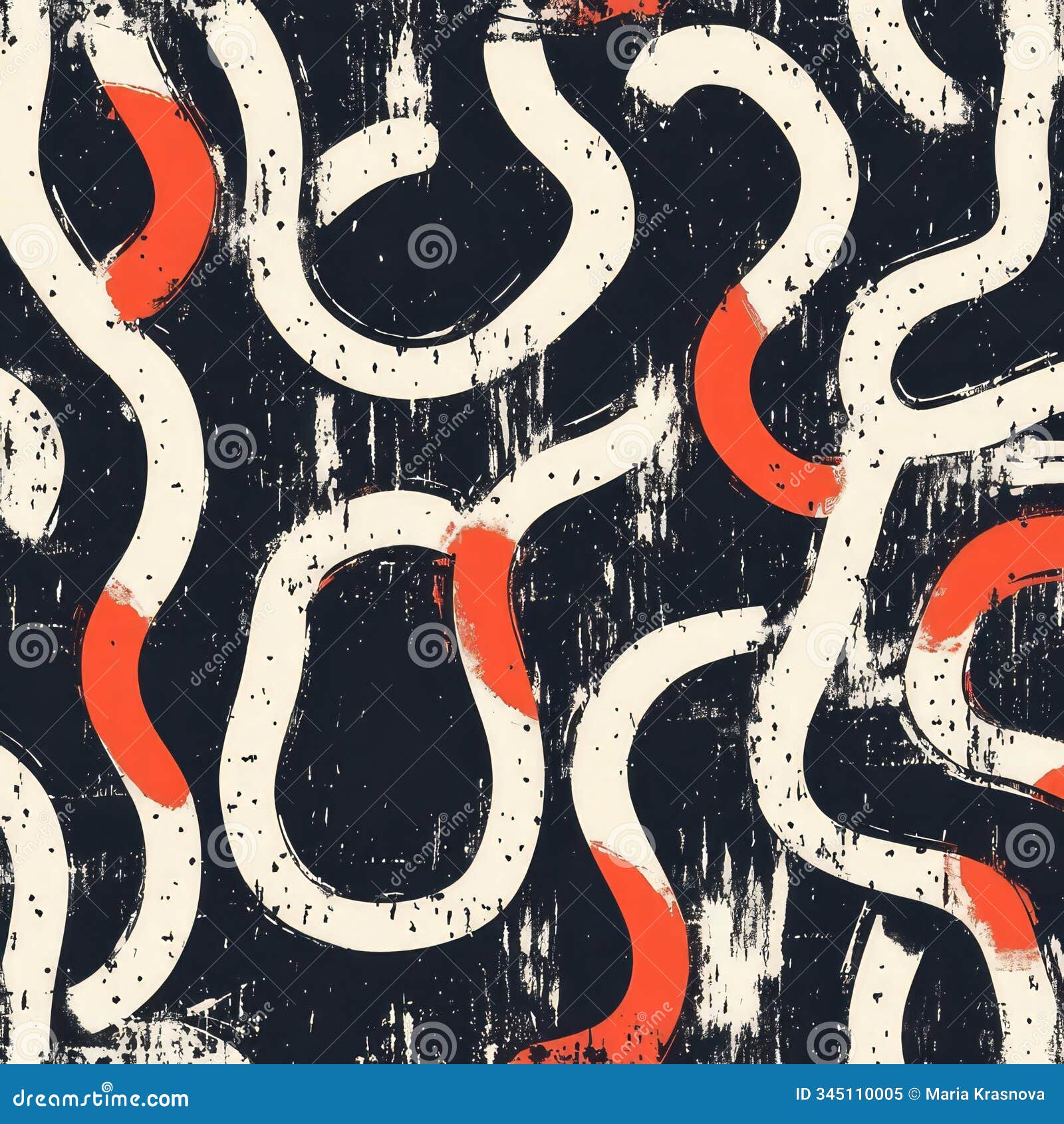 Watercolor Linear and Dots Pattern Hand Drawing Stock Illustration ...