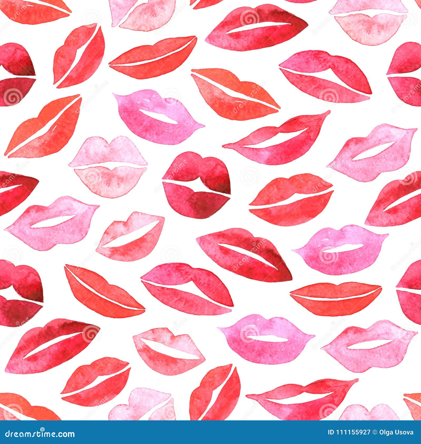 Watercolor Lips Seamless Pattern. Stock Vector - Illustration of ...