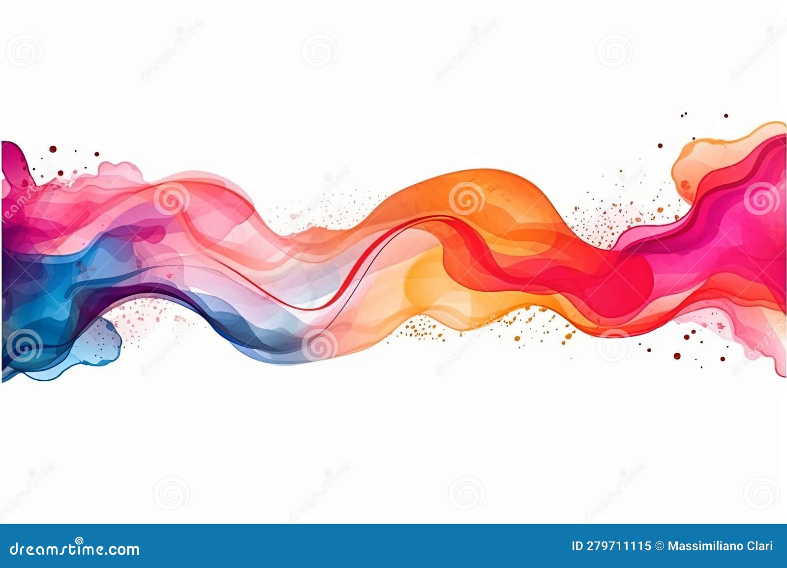 Watercolor Liquid Splatter Banner on White Background. Generative Ai ...