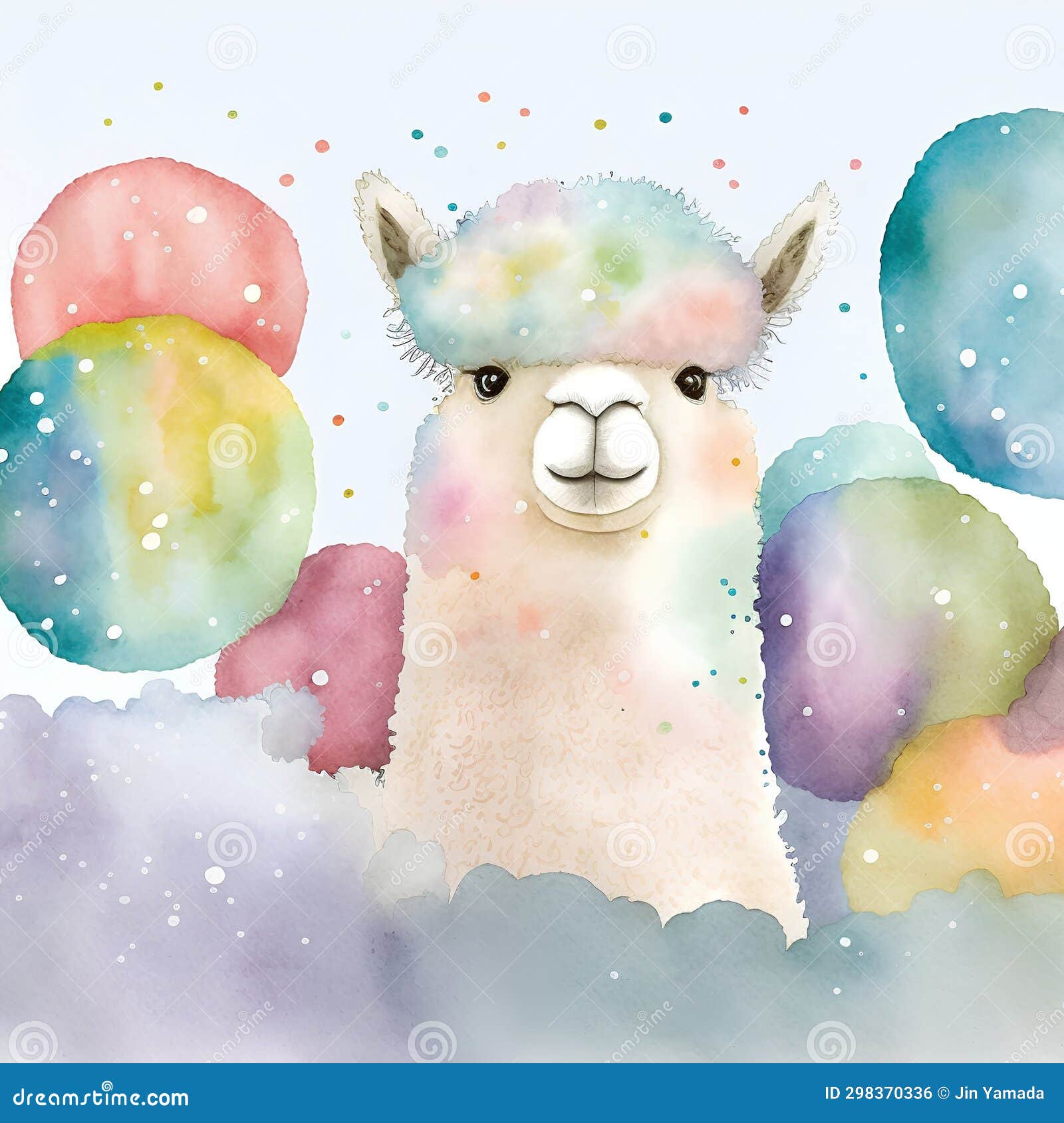 Watercolor Llama. Cute Hand Drawn Llama Illustration Stock Illustration ...