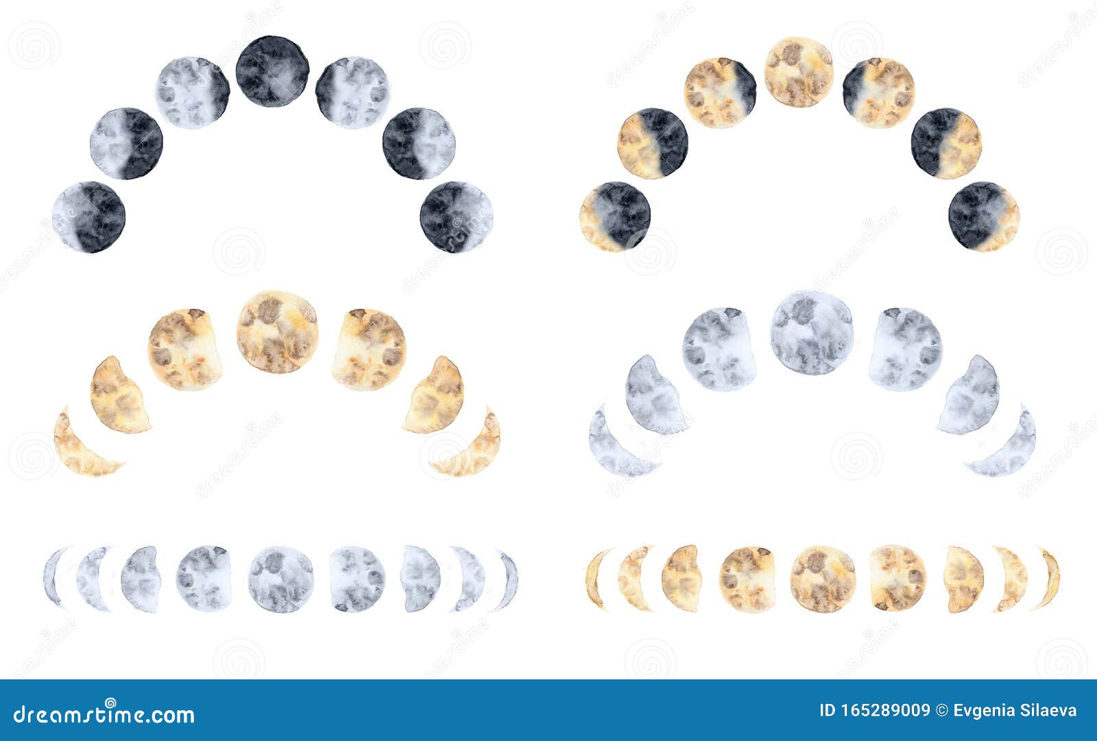 Watercolor Lunar Eclipse Isolated on White Background Modern Space ...