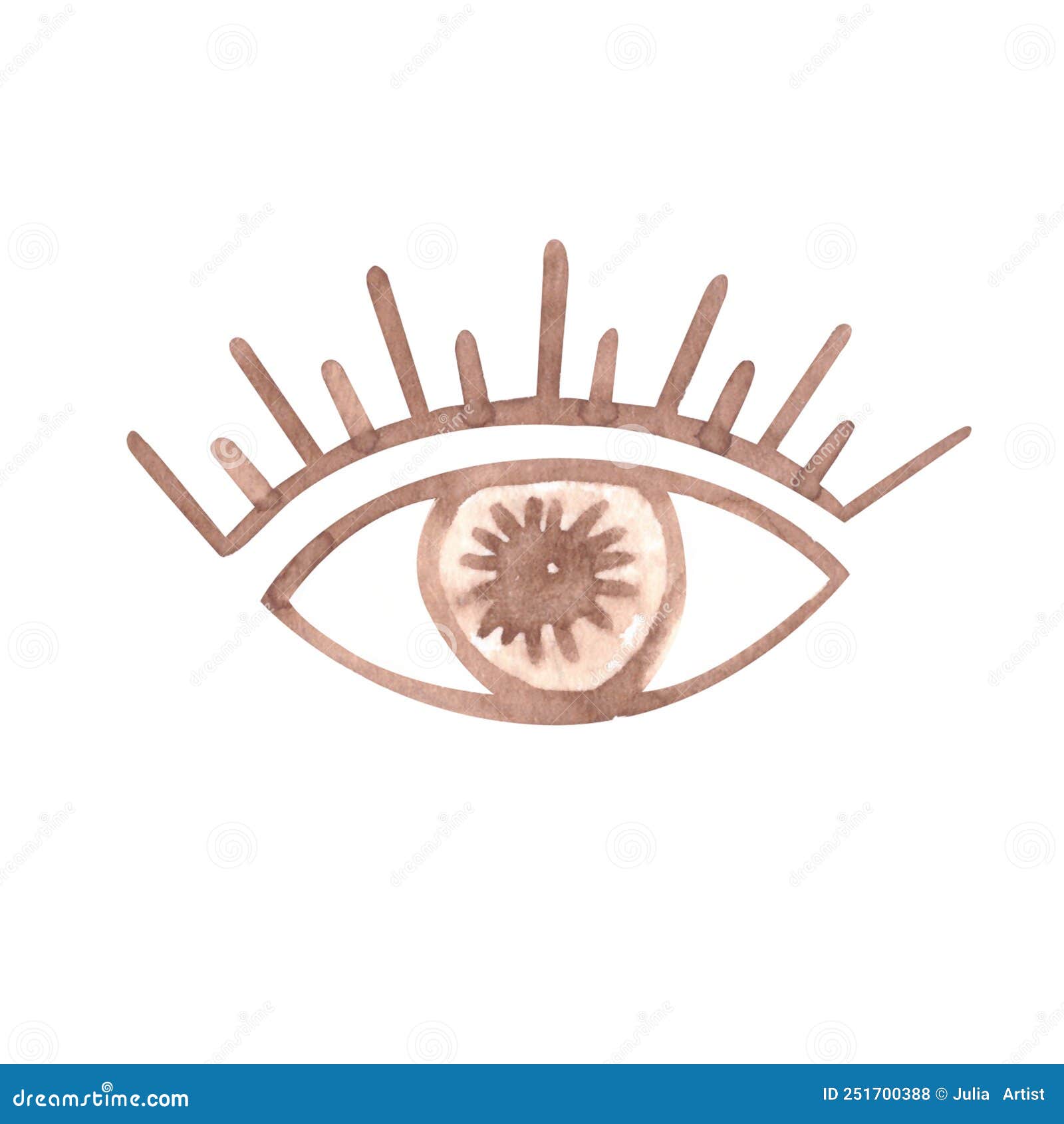 Watercolor Magic boho eye stock illustration. Illustration of graphic ...