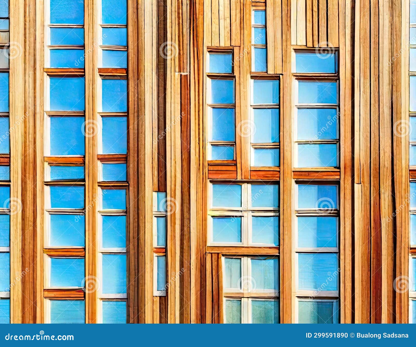 Watercolor of Mass Timber Building Stock Illustration - Illustration of ...