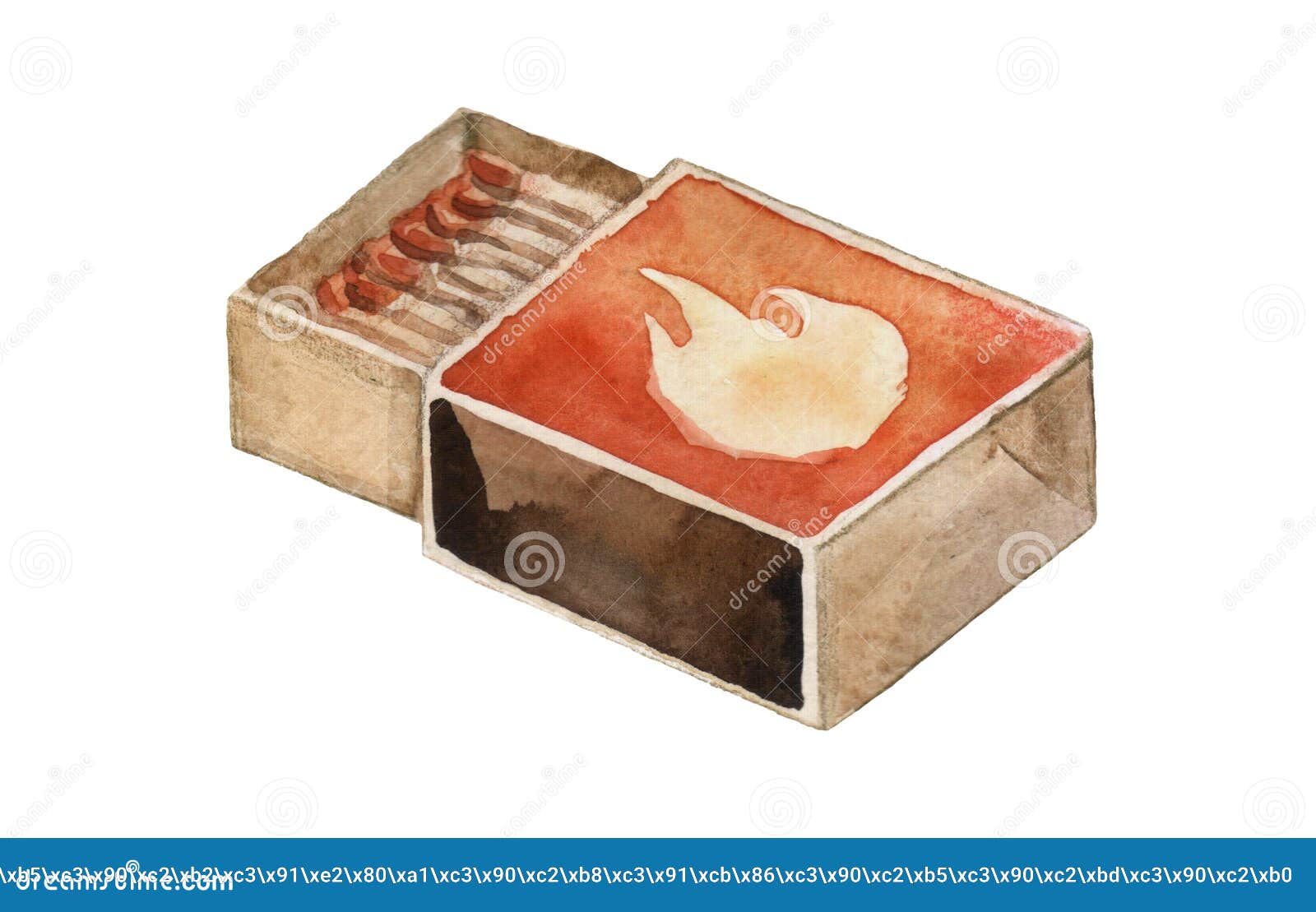 Watercolor Matchbox Set Cartoon Vector | CartoonDealer.com #242842483