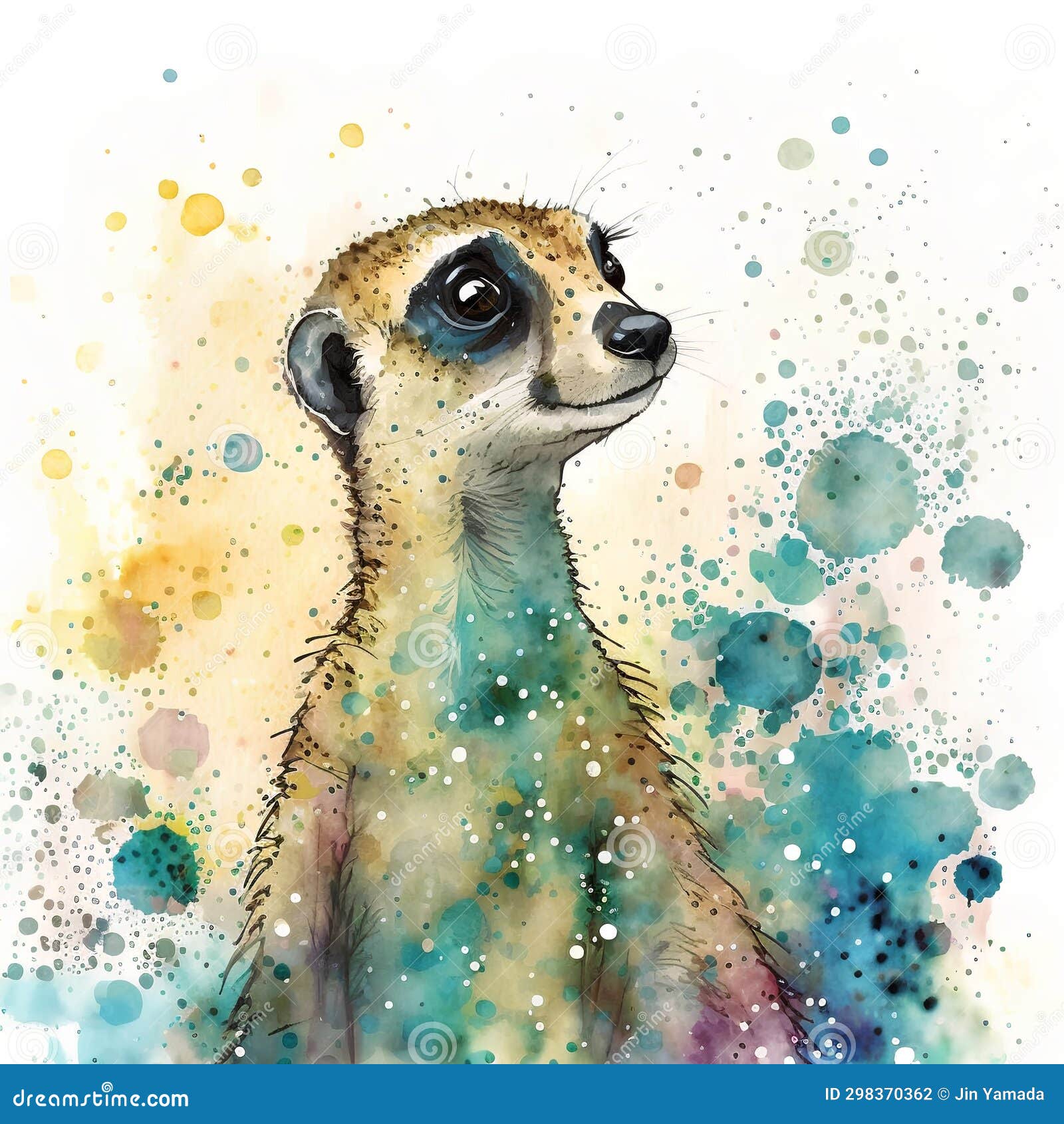 Watercolor Meerkat. Hand Drawn Illustration of a Meerkat Stock ...