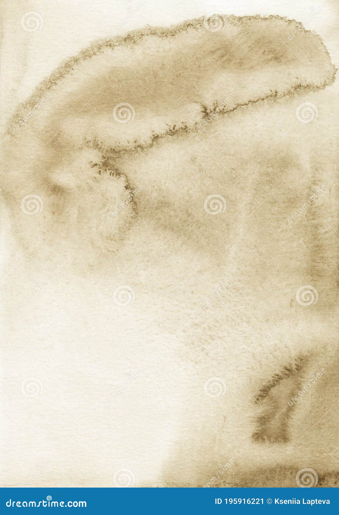 Watercolor Messy Liquid Brown Background Texture. Stains on Paper Stock ...