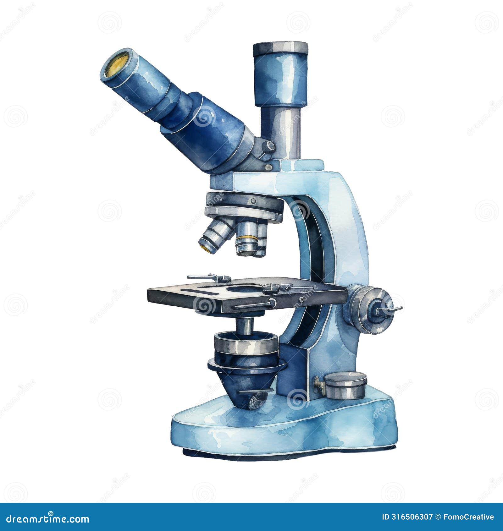 Watercolor Microscopes in Vibrant Colors Stock Image - Illustration of ...