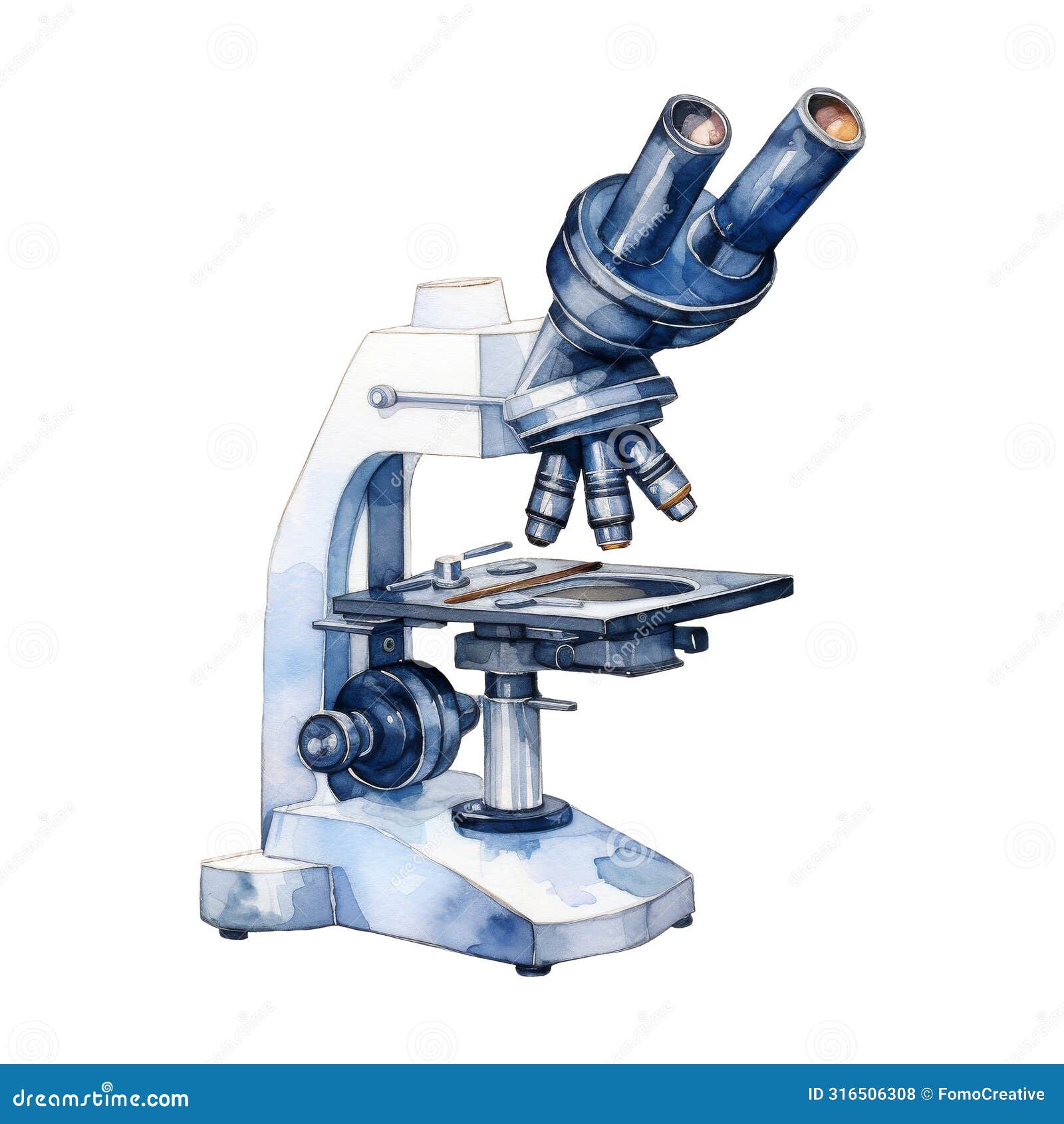 Watercolor Microscopes in Vibrant Colors Stock Photo - Illustration of ...