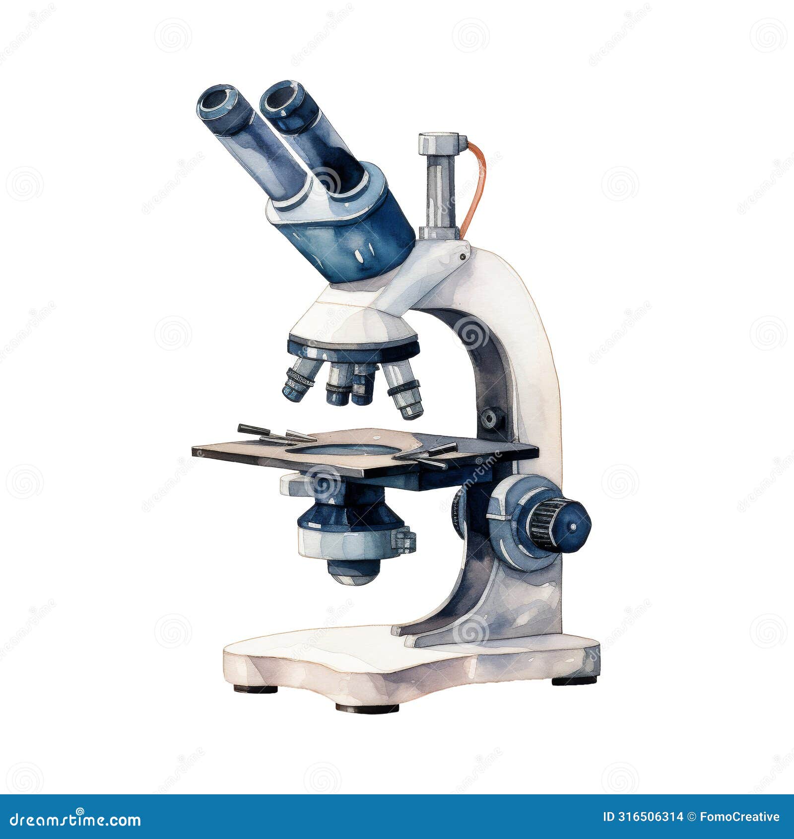 Watercolor Microscopes in Vibrant Colors Stock Photo - Illustration of ...