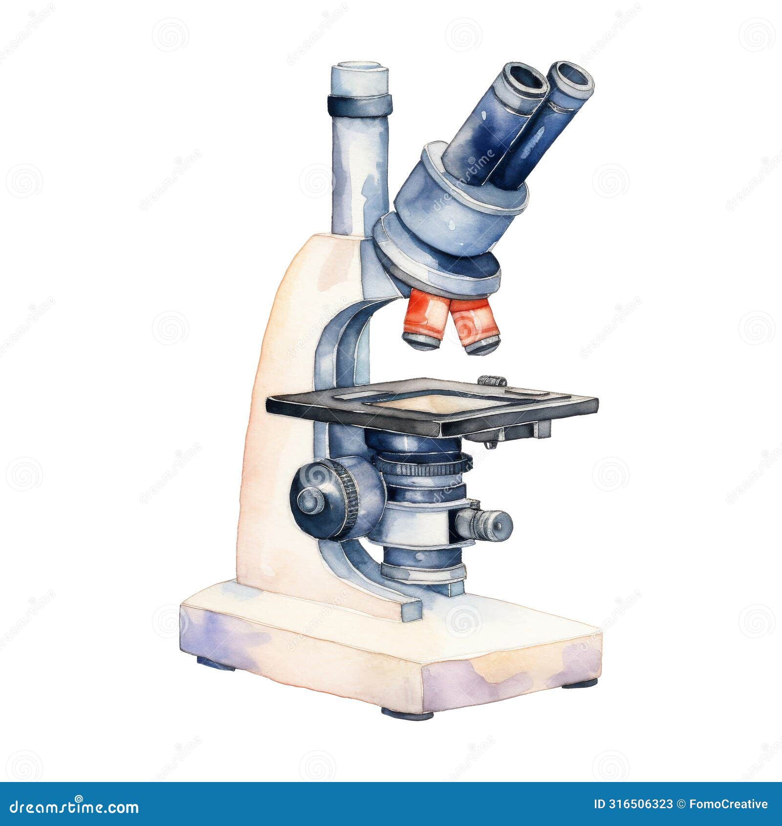 Watercolor Microscopes in Vibrant Colors Stock Image - Illustration of ...