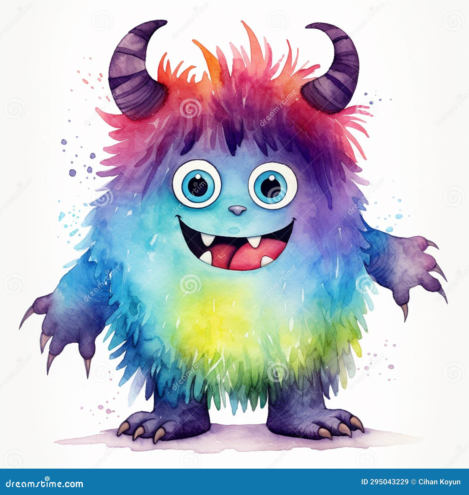 Watercolor Monster Dancing stock illustration. Illustration of symbol ...