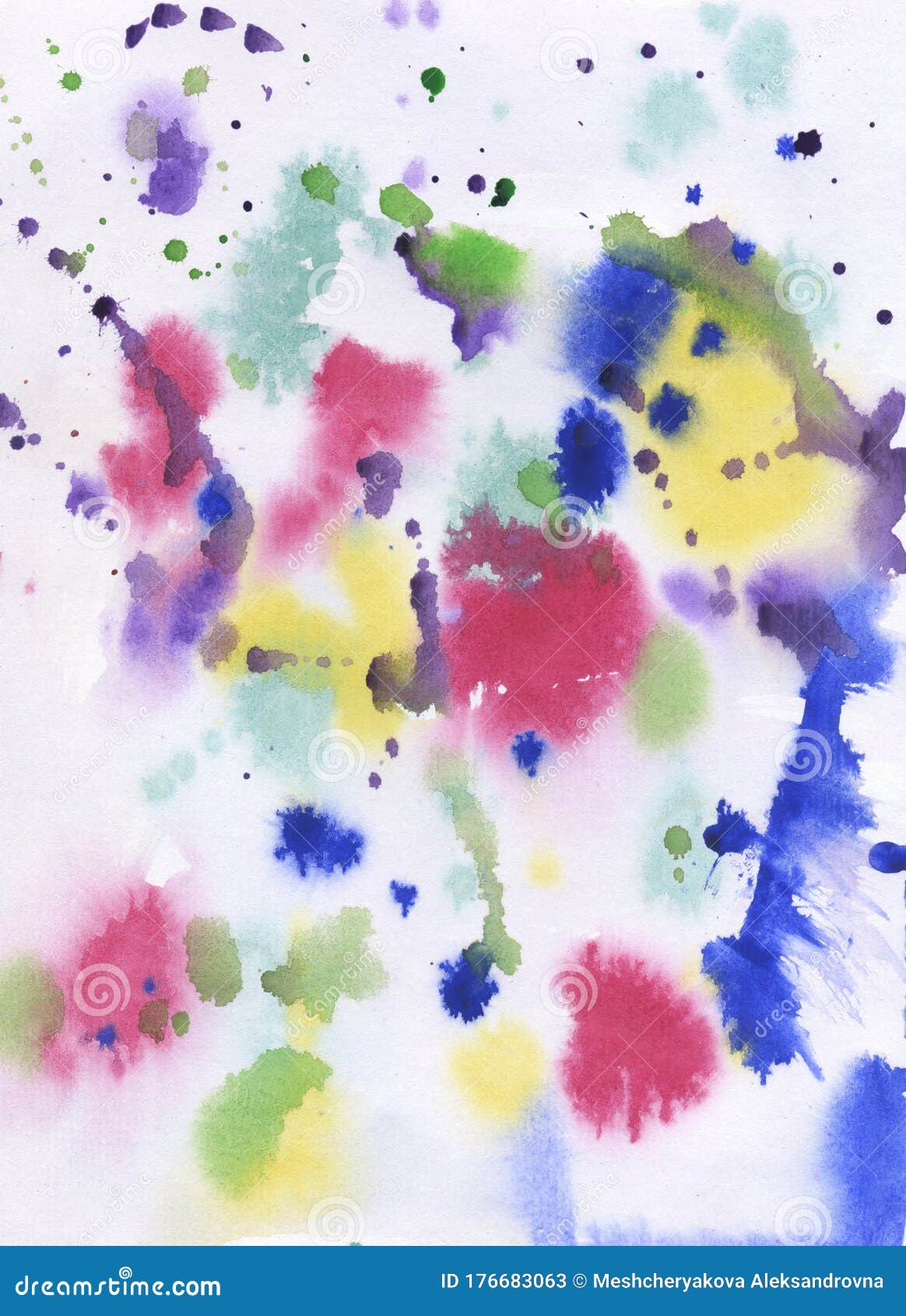 WATERCOLOR MULTI -COLORED SPOTS on PAPER Stock Illustration ...