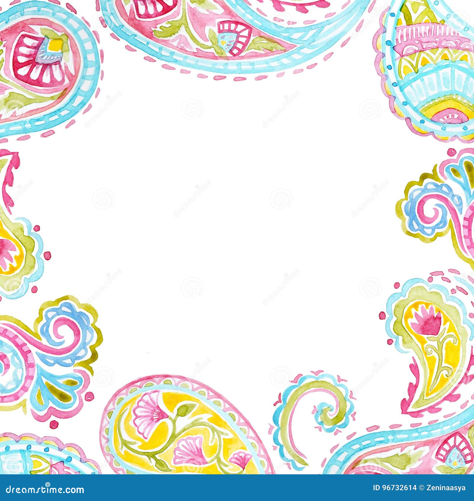 Watercolor Native Indian Frame Stock Illustration - Illustration of ...