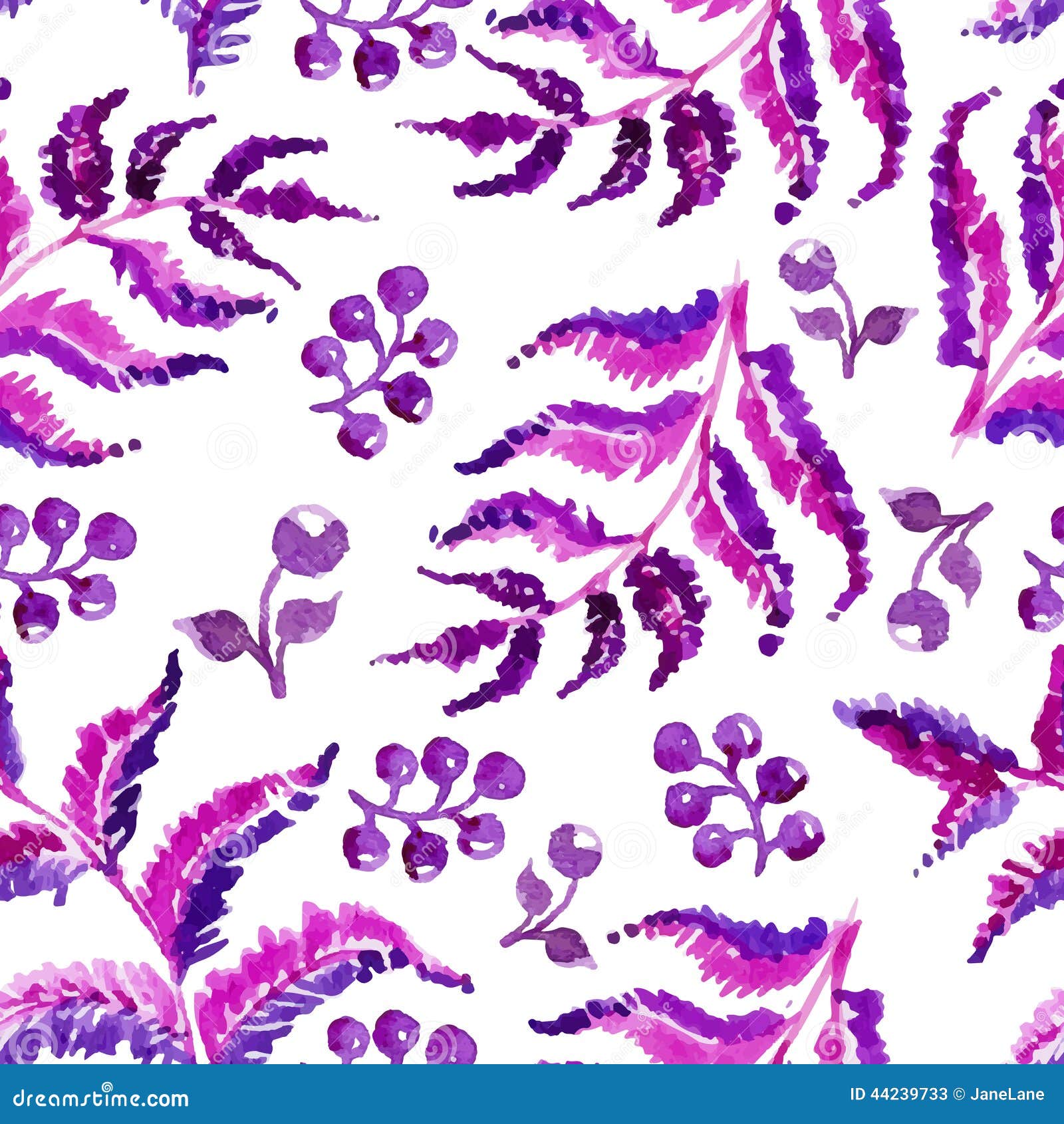 Watercolor Natural Seamless Pattern Stock Vector - Illustration of ...