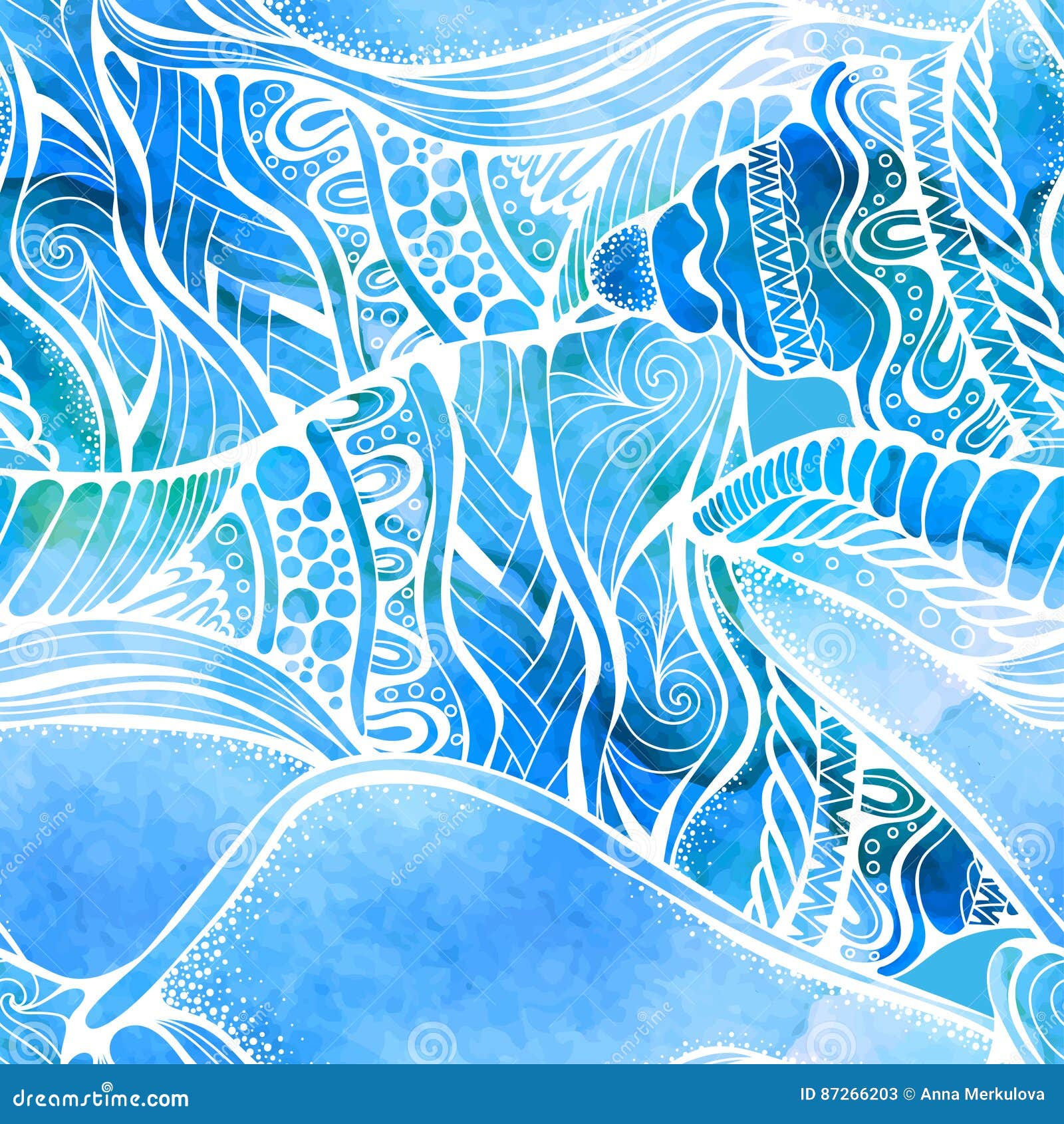 Watercolor Nautilus Shell Seamless Pattern Stock Vector - Illustration ...