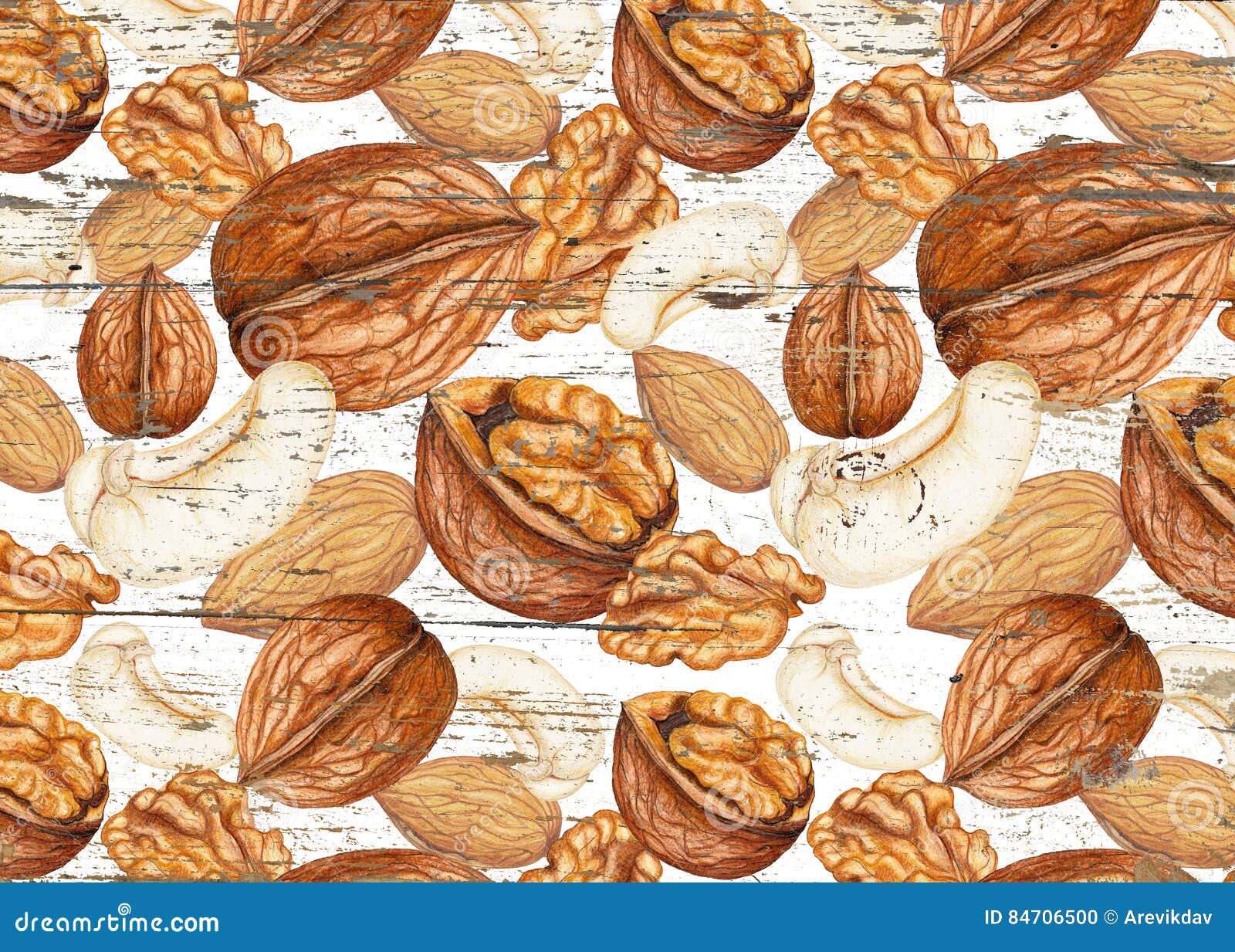 Watercolor Nuts on Grunge Texture Stock Illustration - Illustration of ...