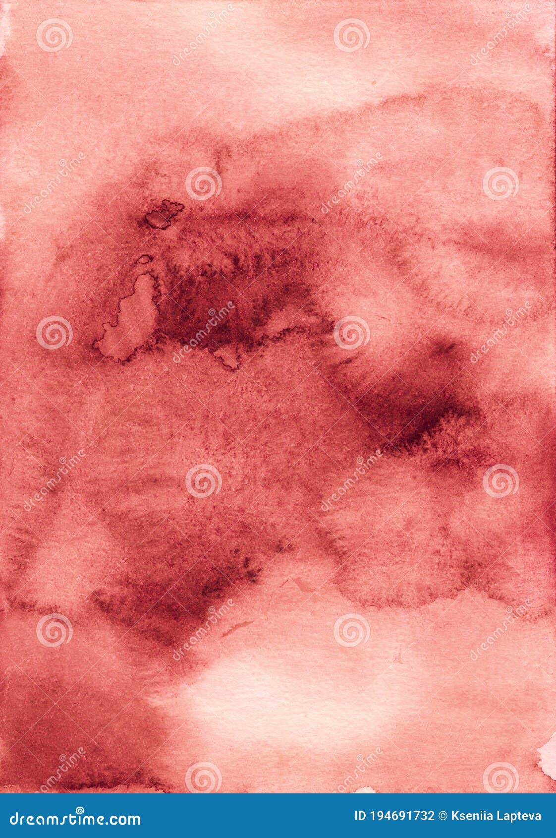 Watercolor Old Light Red Background Texture Hand Painted. Messy Red ...