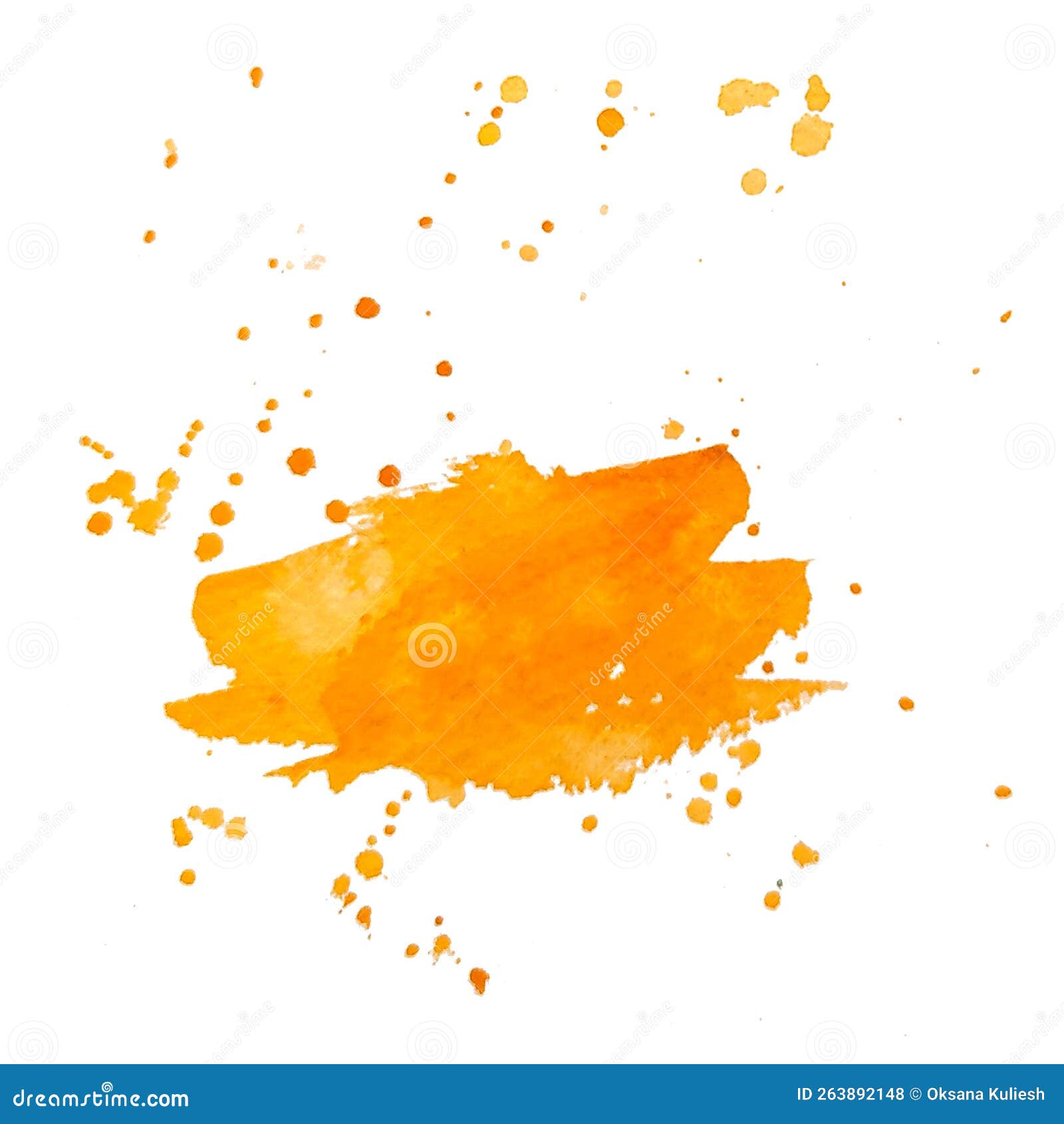 Watercolor Orange Splash and Splattered Illustration Isolated Stock ...