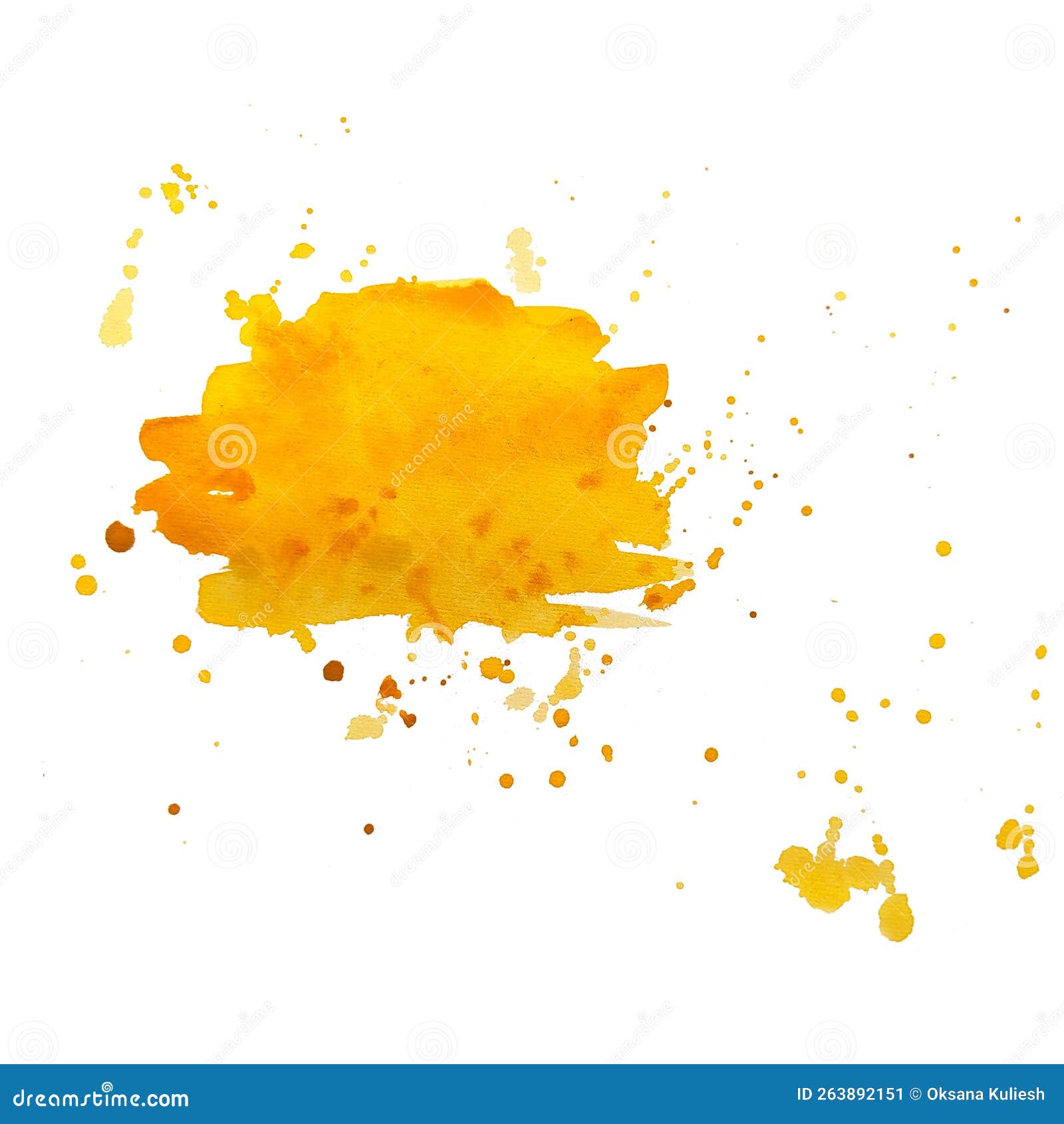 Watercolor Orange Splash and Splattered Illustration Isolated Stock ...