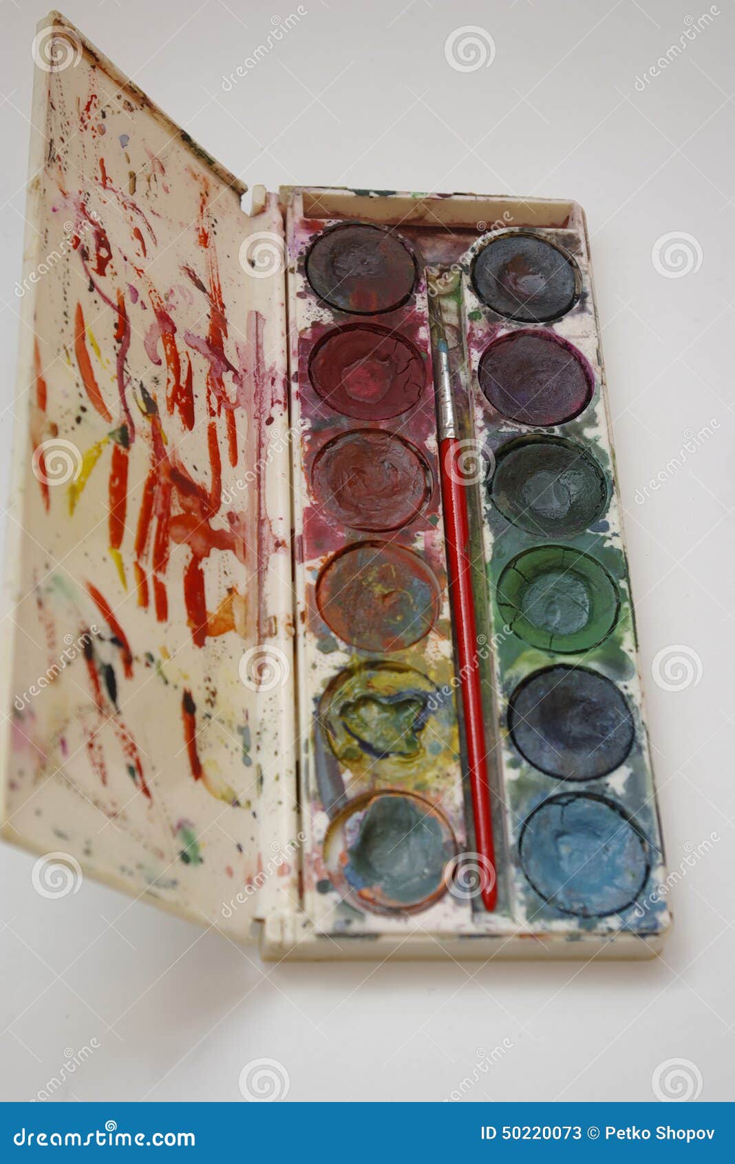 Watercolor paint box stock image. Image of paint, aquarell - 50220073