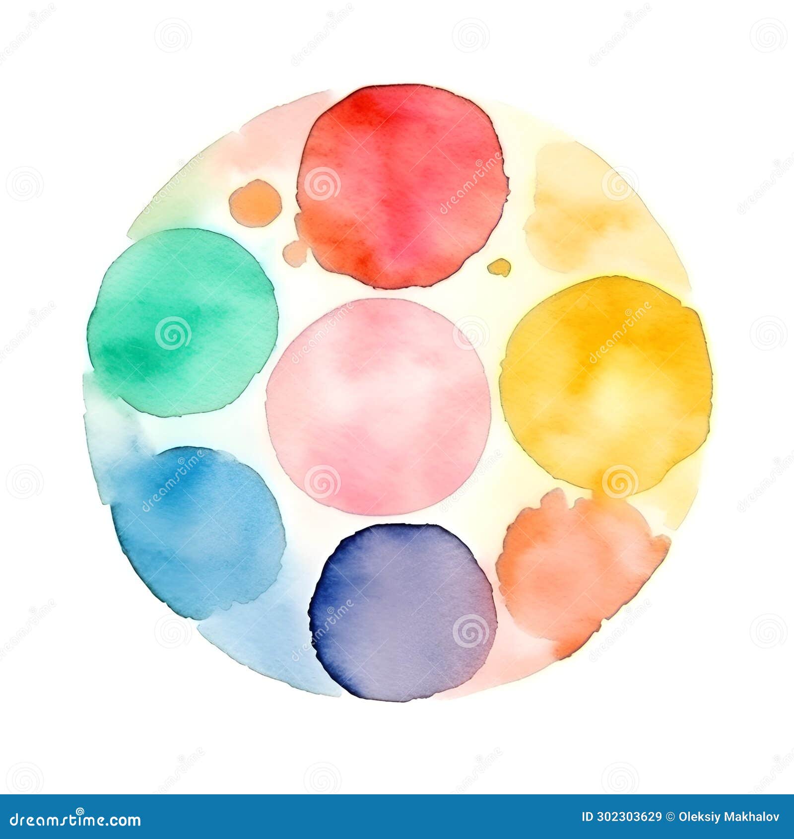 Watercolor Paint Colorful Paint Spot on White Background Stock ...