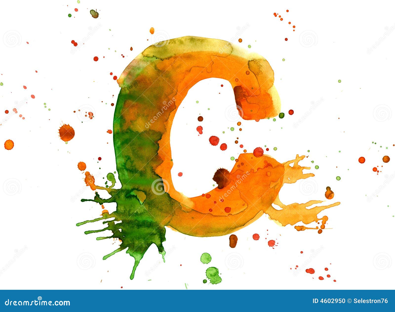 Watercolor Paint - Letter C Stock Illustration - Illustration of ...