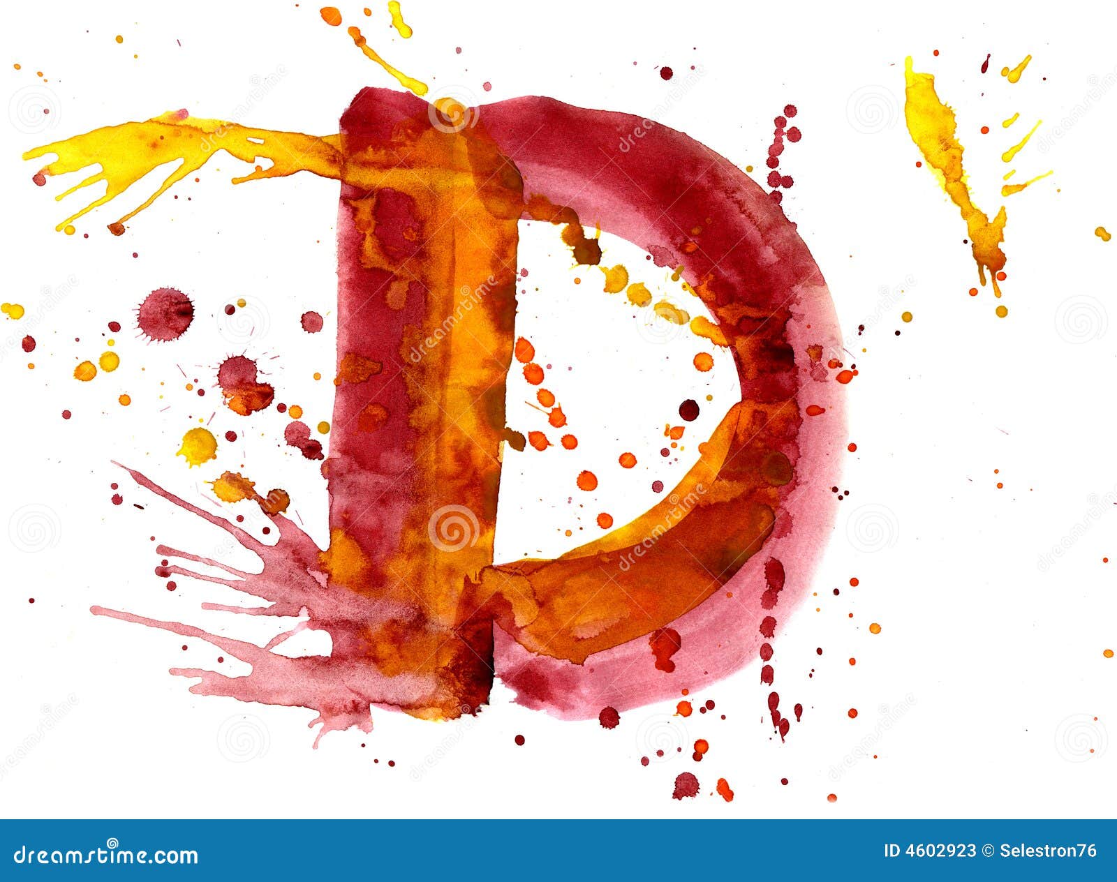 Watercolor Paint - Letter D Stock Illustration - Illustration of dirt ...