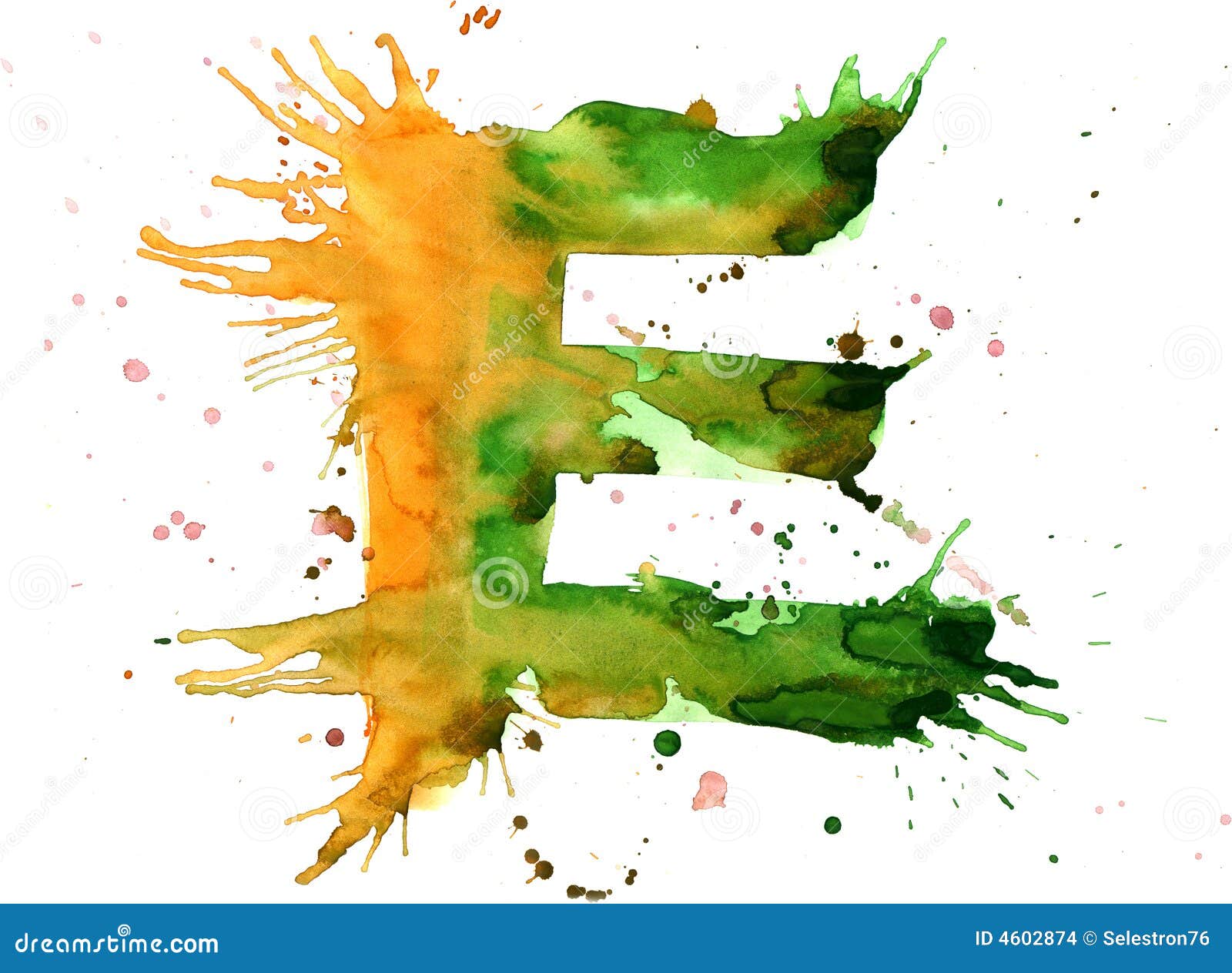Watercolor Paint - Letter E Stock Images - Image: 4602874