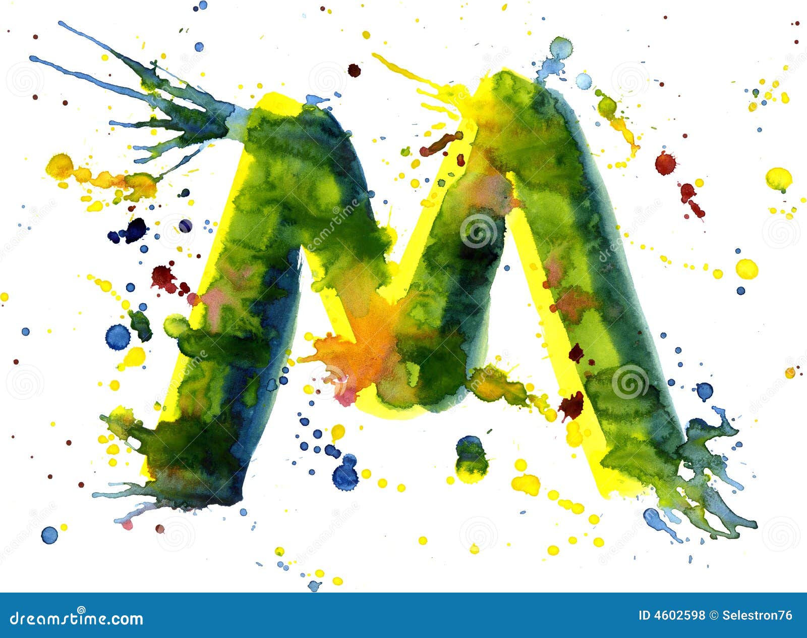 Watercolor Paint - Letter M Stock Illustration - Illustration of ...