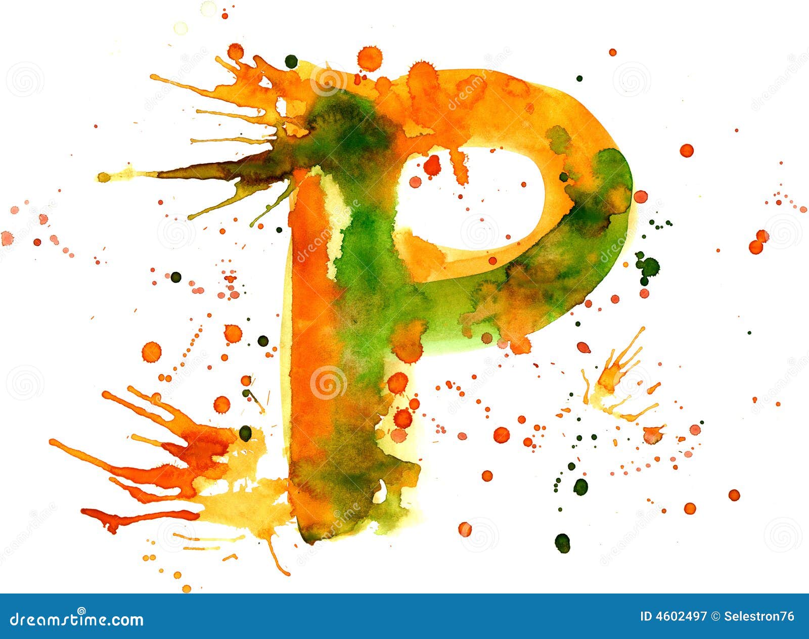 Watercolor Paint - Letter P Stock Illustration - Illustration of read ...