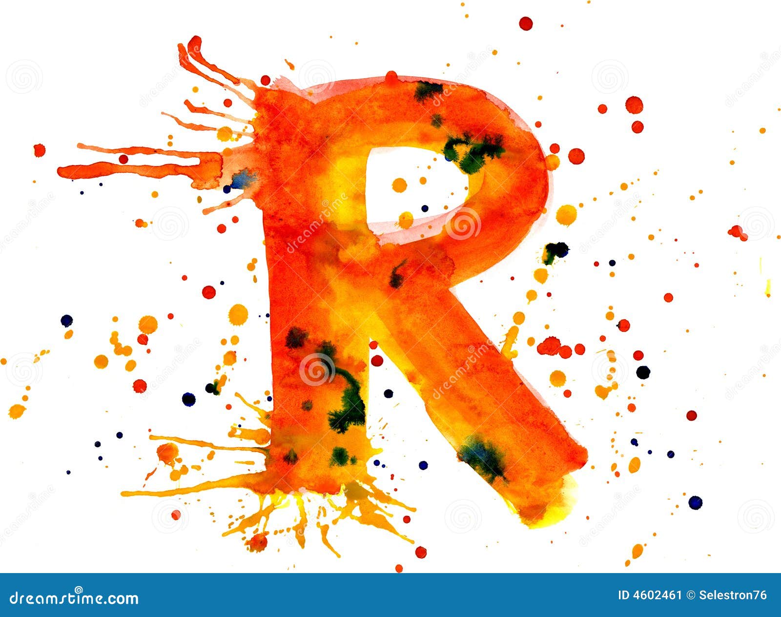 Watercolor Paint - Letter R Stock Illustration - Illustration of brush ...