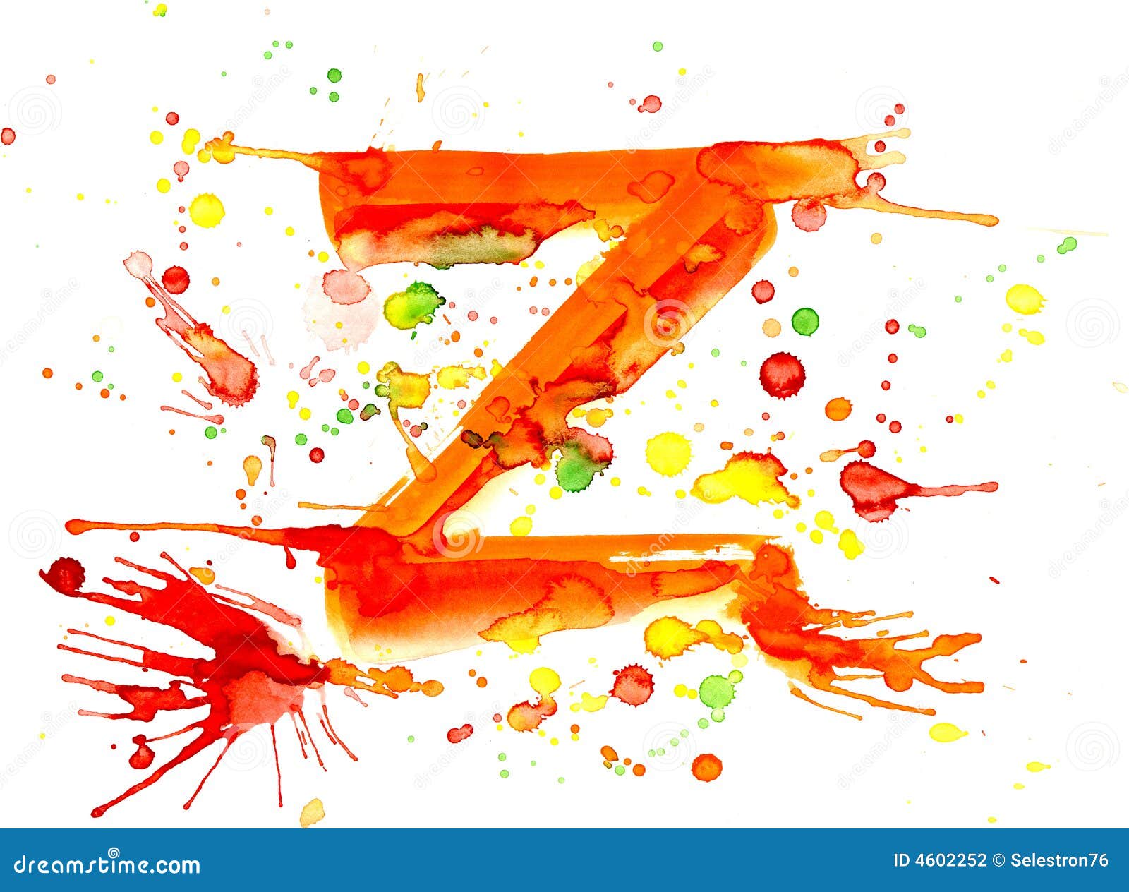 Watercolor Paint - Letter Z Stock Illustration - Illustration of graze ...