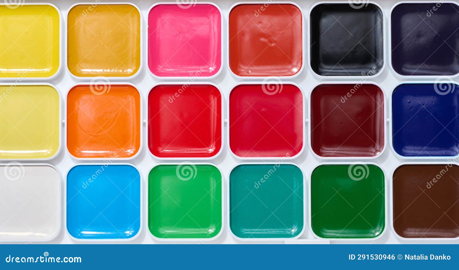 Watercolor Paint Palette, Object for Drawing and Creativity, Cells ...