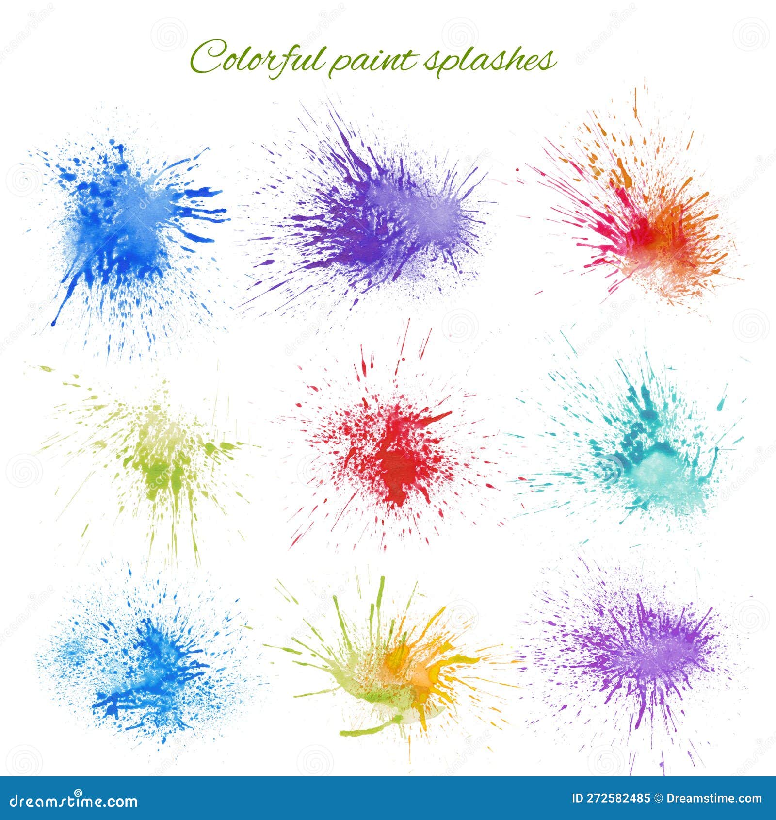 Watercolor Ink Splashes. Abstract Watercolor Spot with Droplets ...