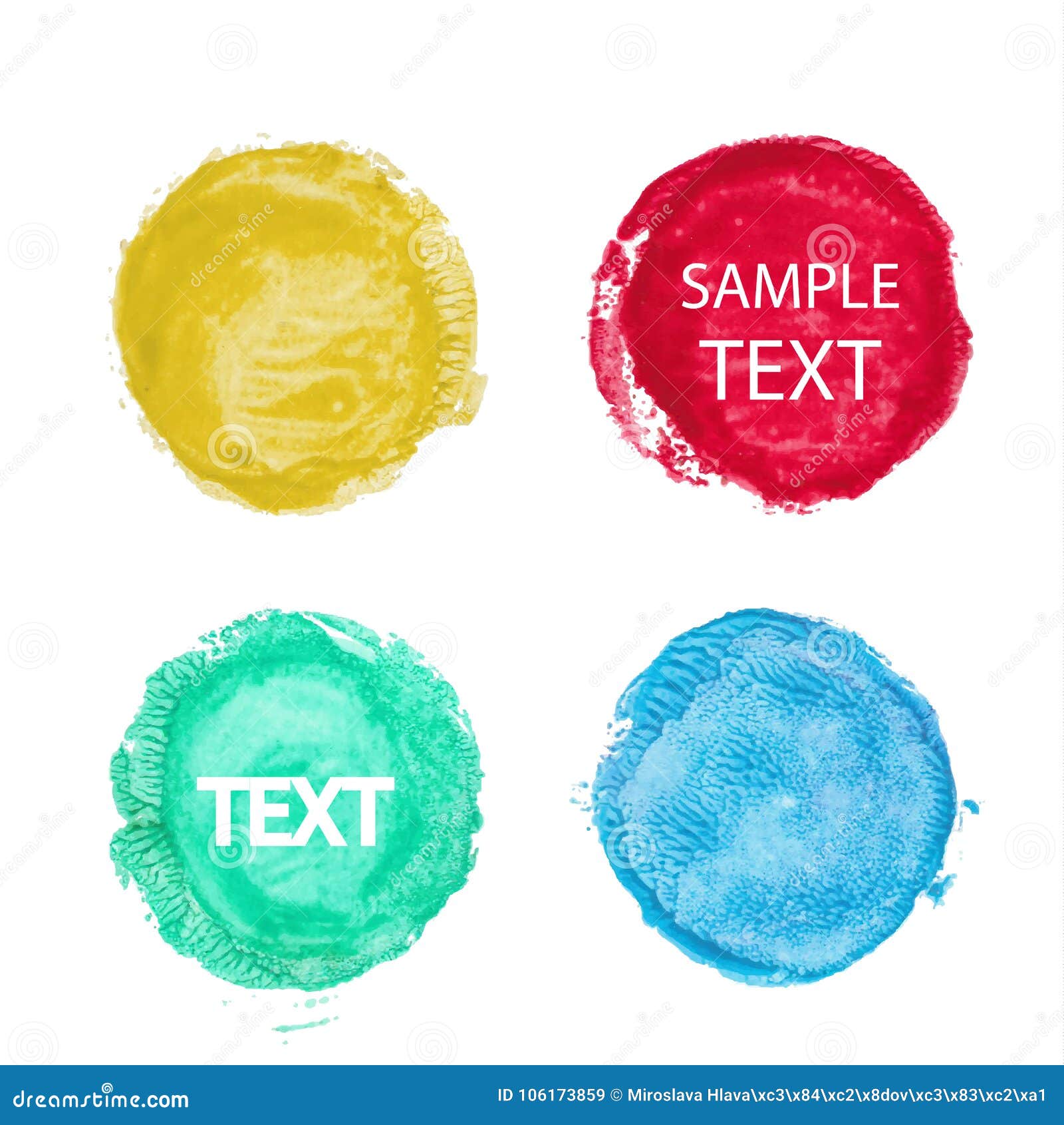 Watercolor painted circle stock vector. Illustration of pattern - 106173859