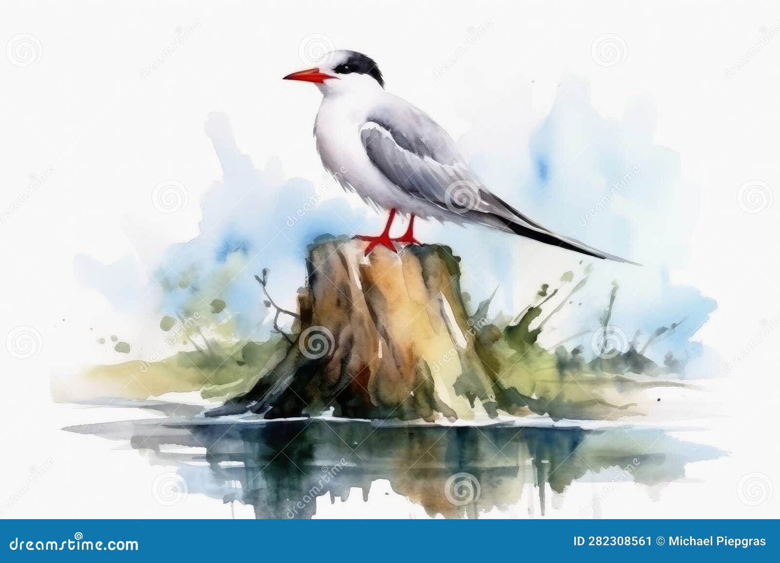Common Tern In The Flight Silhouettes Set Cartoon Vector ...