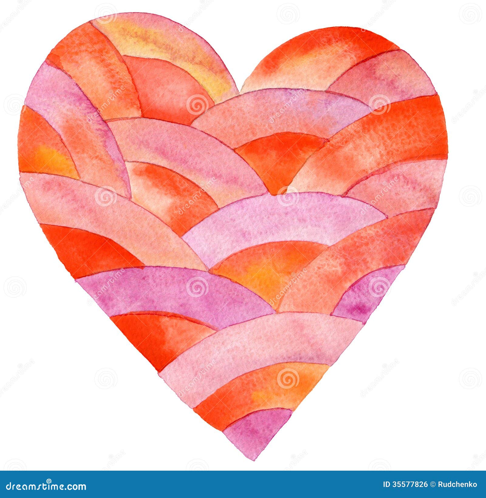 Watercolor Painted Red Heart Stock Photo - Image of painting, drop ...