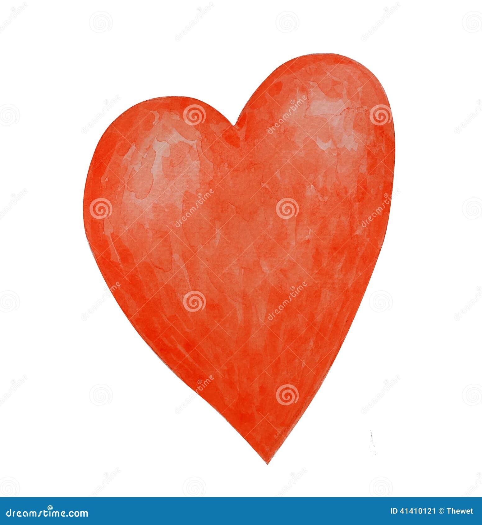 Watercolor Painted Red Heart Stock Image - Image of lovely, paint: 41410121