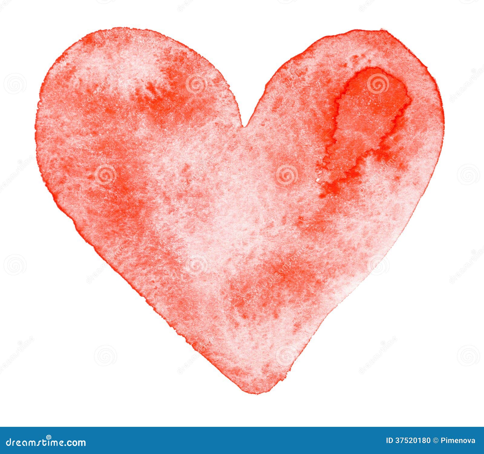 Watercolor Painted Red Heart Stock Illustration - Illustration of color ...