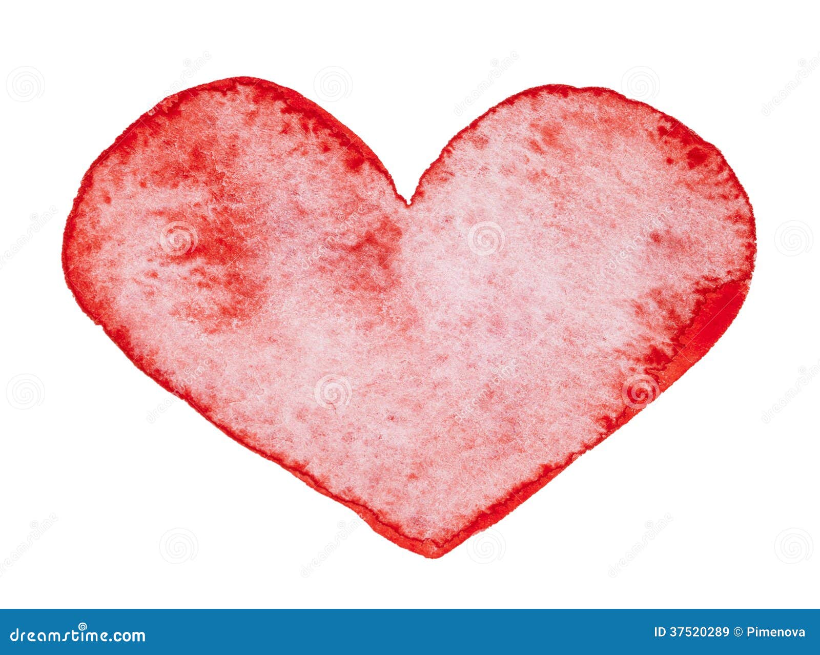 Watercolor Painted Red Heart Stock Image - Image of paint, acrylic ...