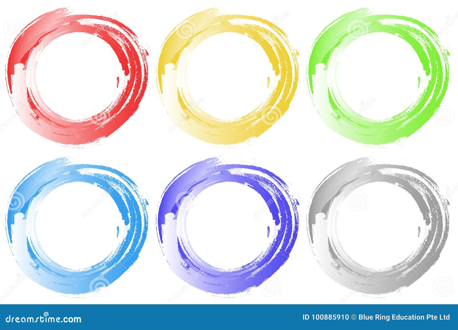 Watercolor Painted in Round Shapes Stock Vector - Illustration of ...