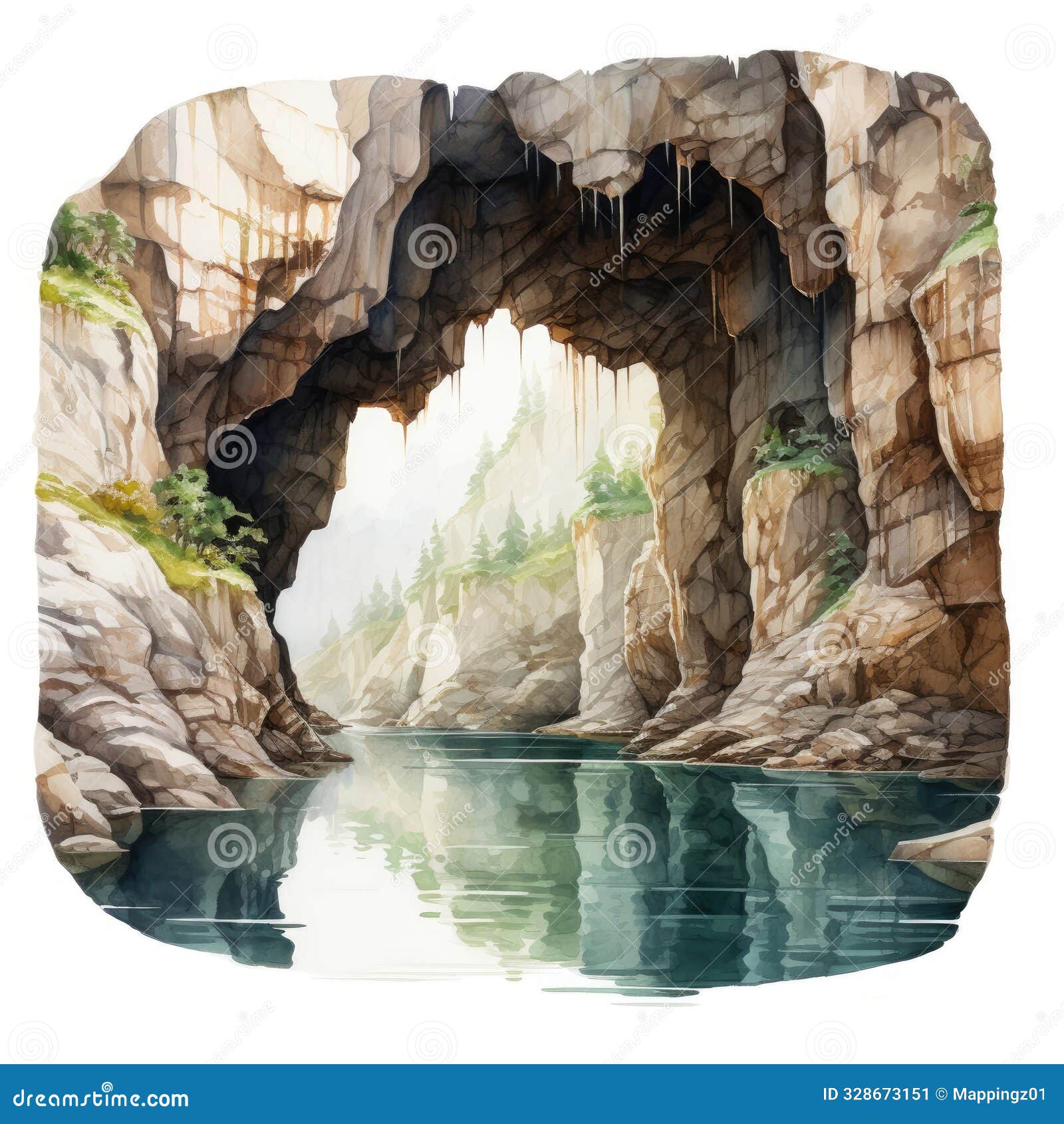 Cavern stock illustration. Illustration of brush, style - 328673151