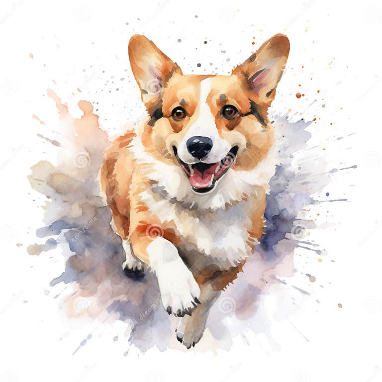 A Watercolor Painting of a Corgi Dog. Generative AI Image. Stock ... A Watercolor Painting of a Corgi Dog. Generative AI Image. Stock ...