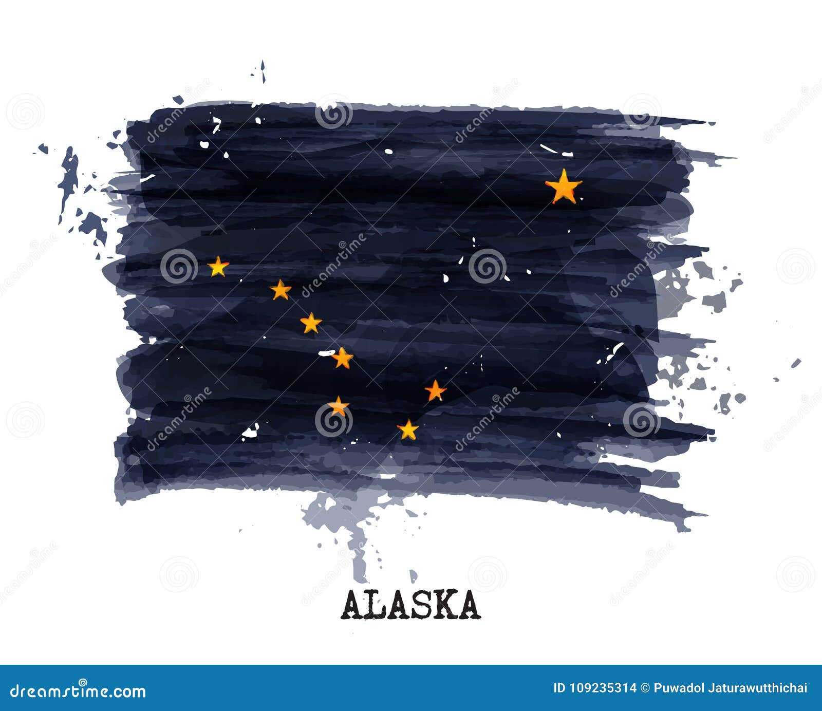 Alaska Vector Map Isolated On White Background. High Detailed ...