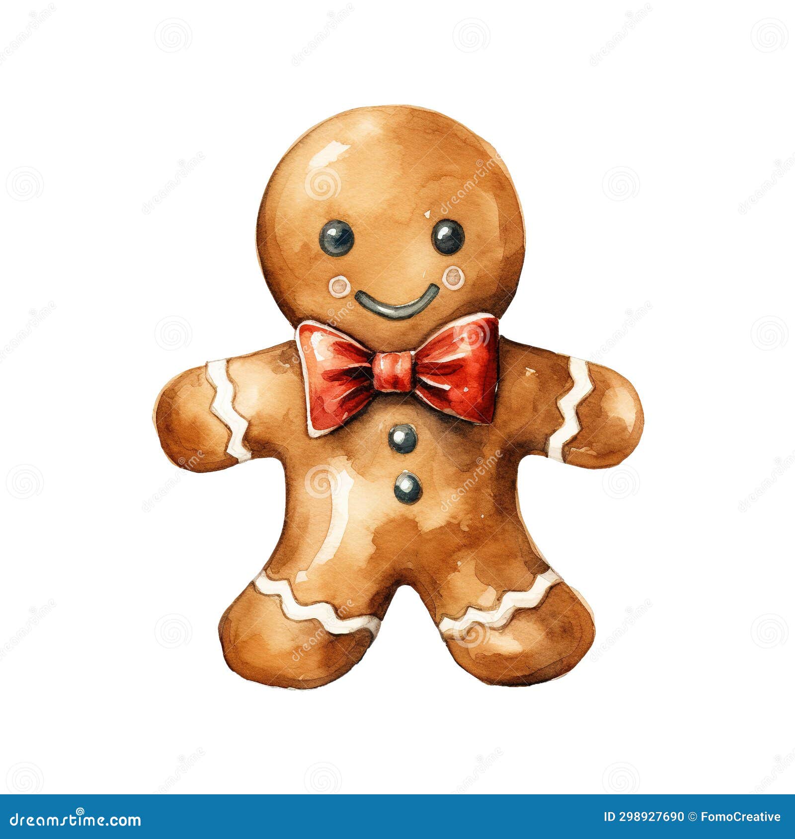 Watercolor Painting of a Ginger Man with a Bow Tie Stock Illustration ...